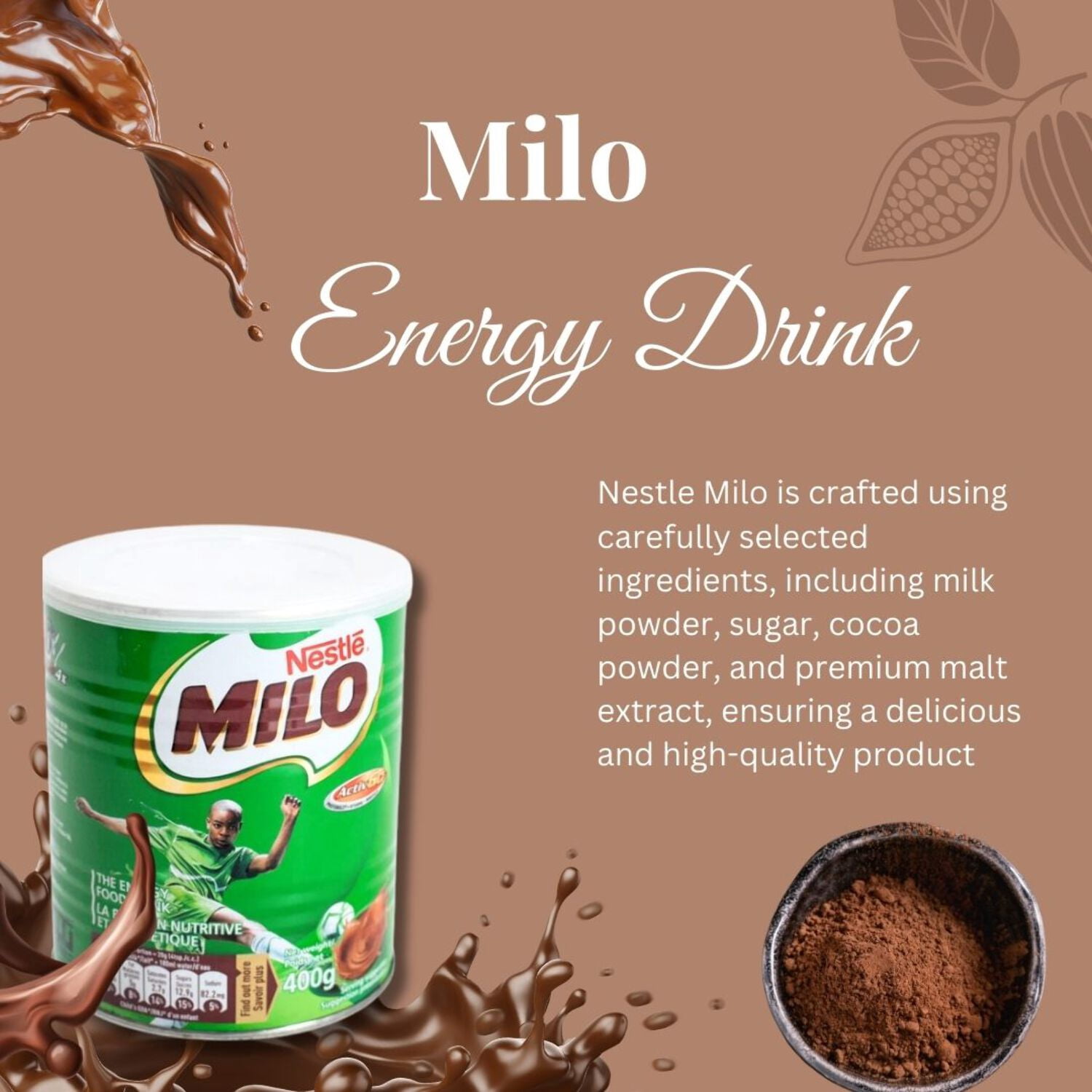 Nestle Milo Chocolate Malt Beverage Mix, 400g | Ghana - Walmart.com