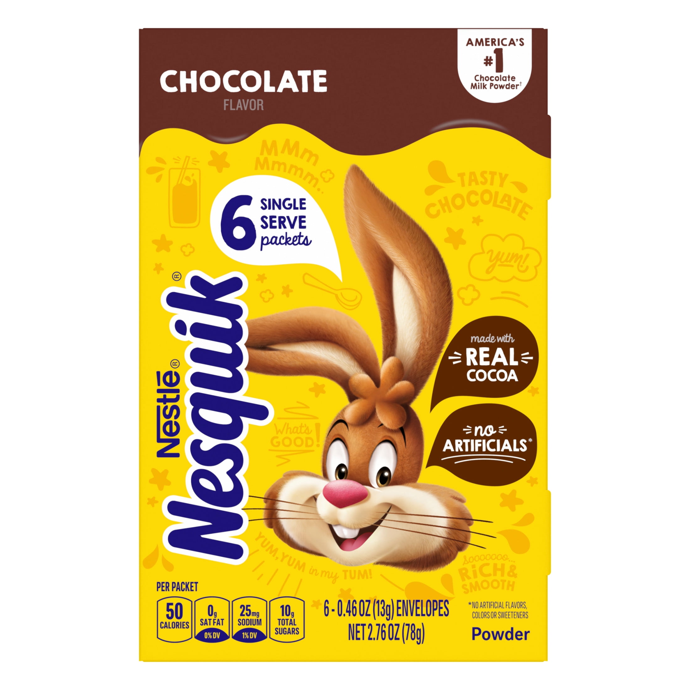 Nestle Nesquik Chocolate Flavor Powder Drink Mix, 6 Sachets - Walmart.com