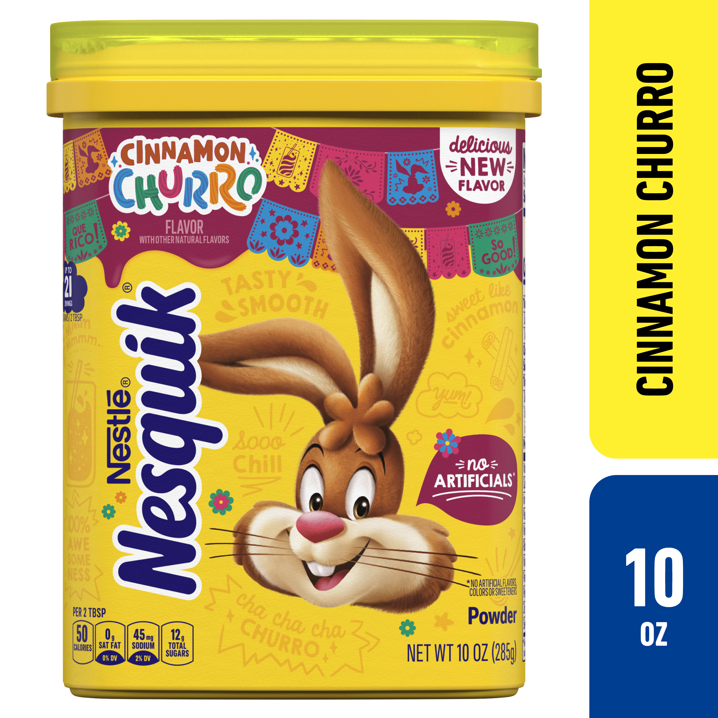 Nesquik Cinnamon Churro Flavor Powder Drink Mix, 21 Total Servings, 10 ...