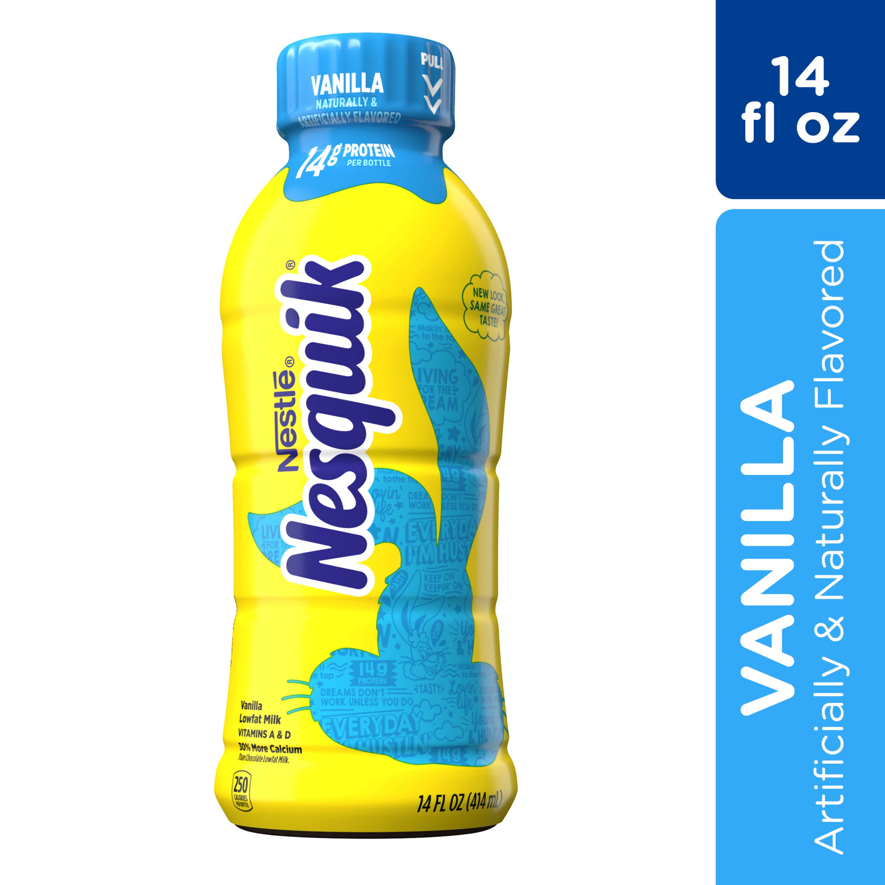Nestle Nesquik Vanilla Flavored Lowfat Milk, Ready to Drink, 14 fl oz ...