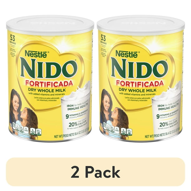 (2 pack) Nestle Nido Fortificada Powdered Drink Mix, Dry Whole Milk ...