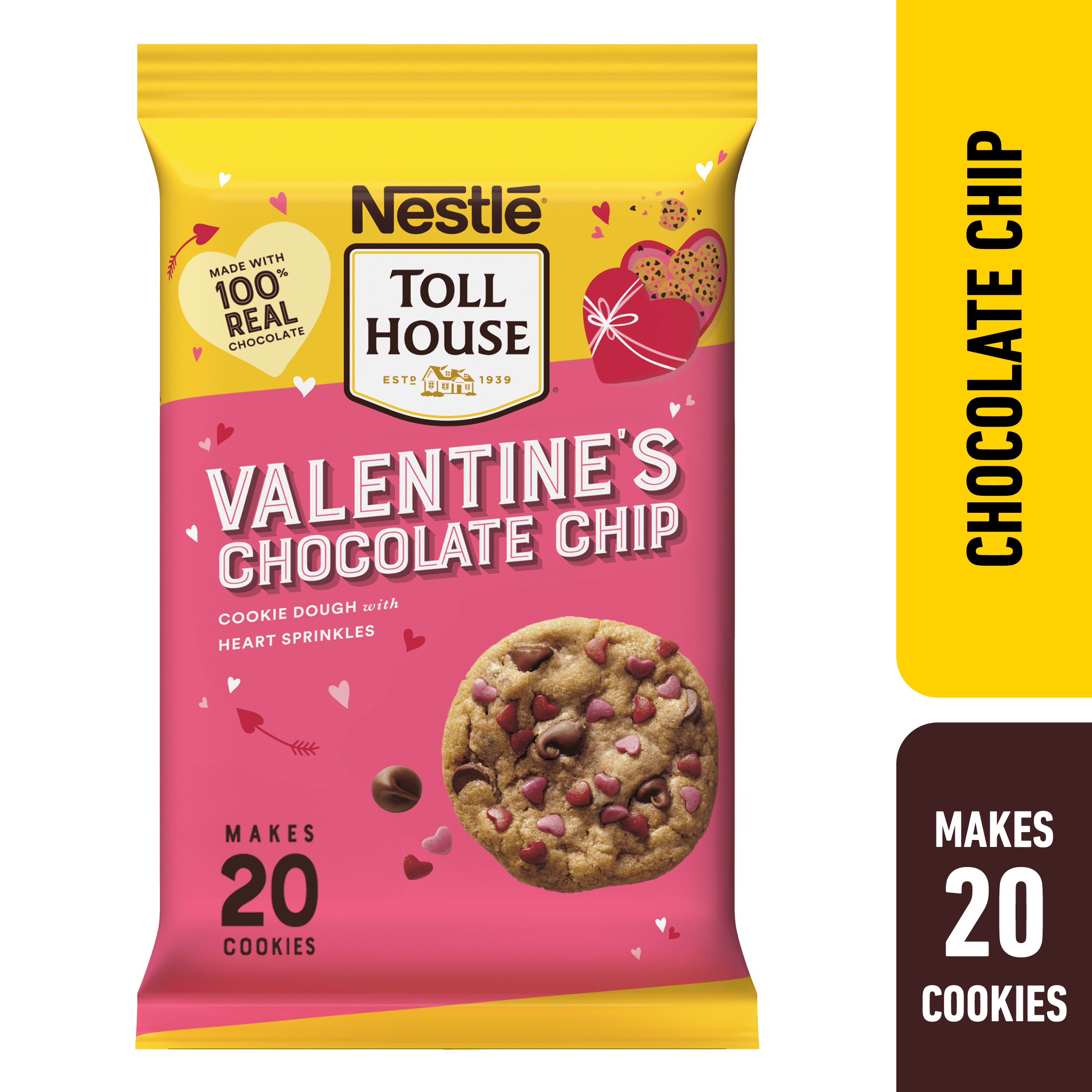 Nestle Toll House Chocolate Chip Ready to Bake Cookie Dough with Heart ...