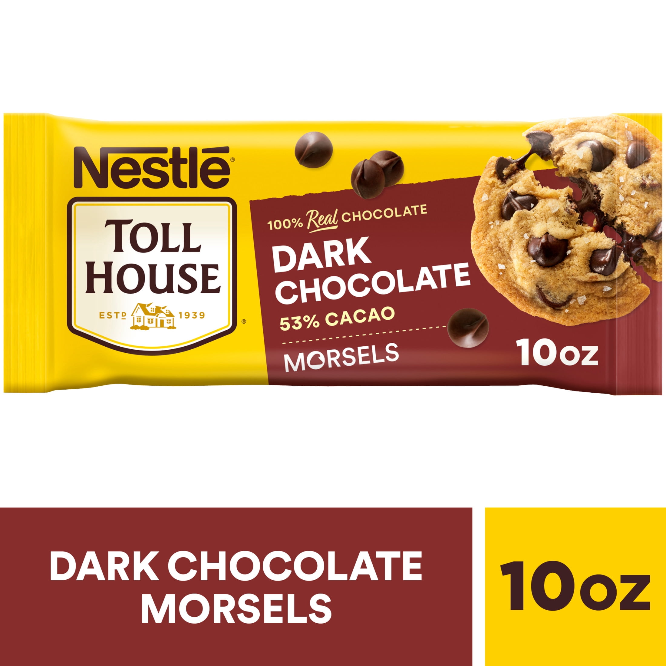 Nestlé Toll House, Dark Chocolate Baking Chips, 10 oz Bag, Regular ...
