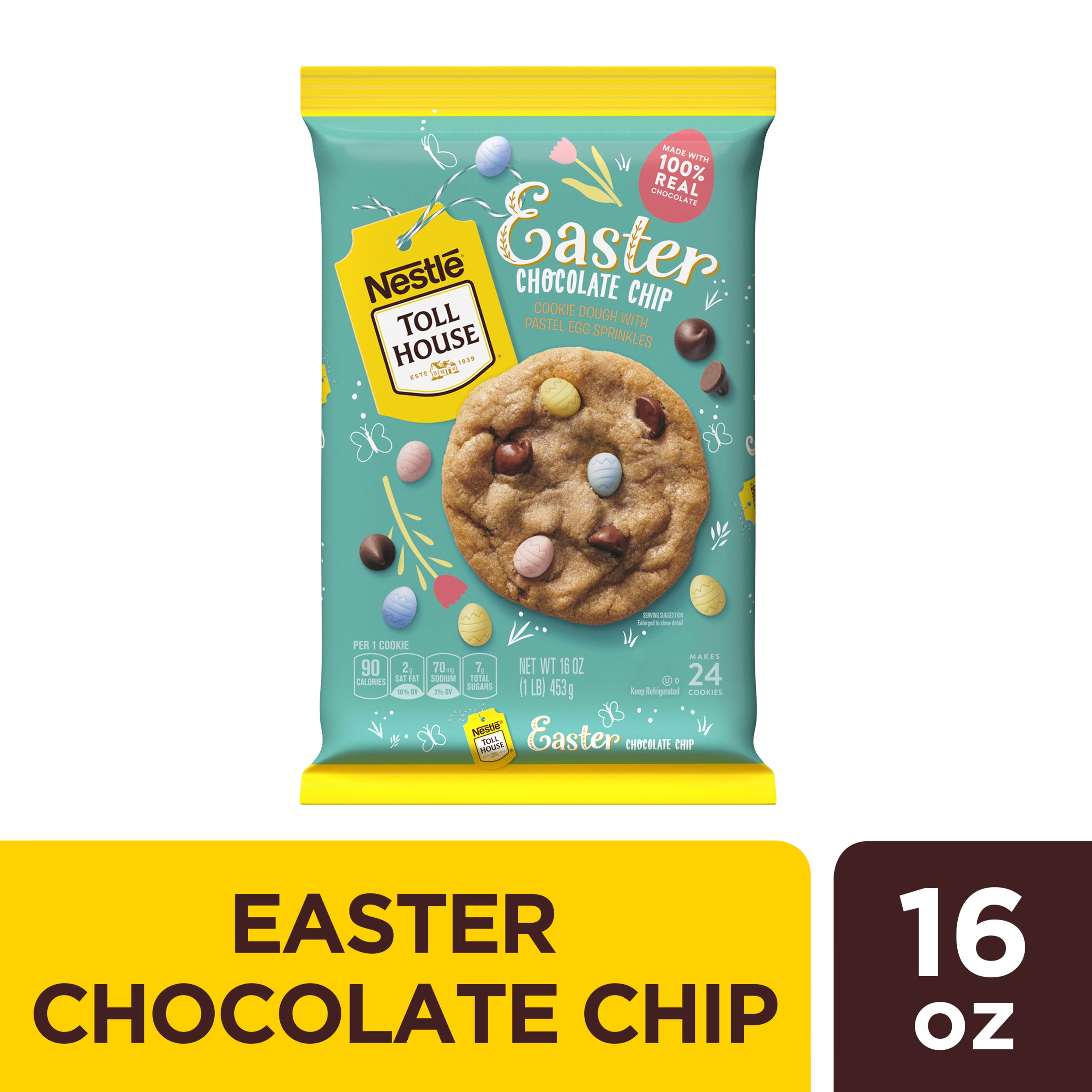 Nestle Toll House Easter Chocolate Chip Cookie Dough, 16 oz, Makes 24 ...