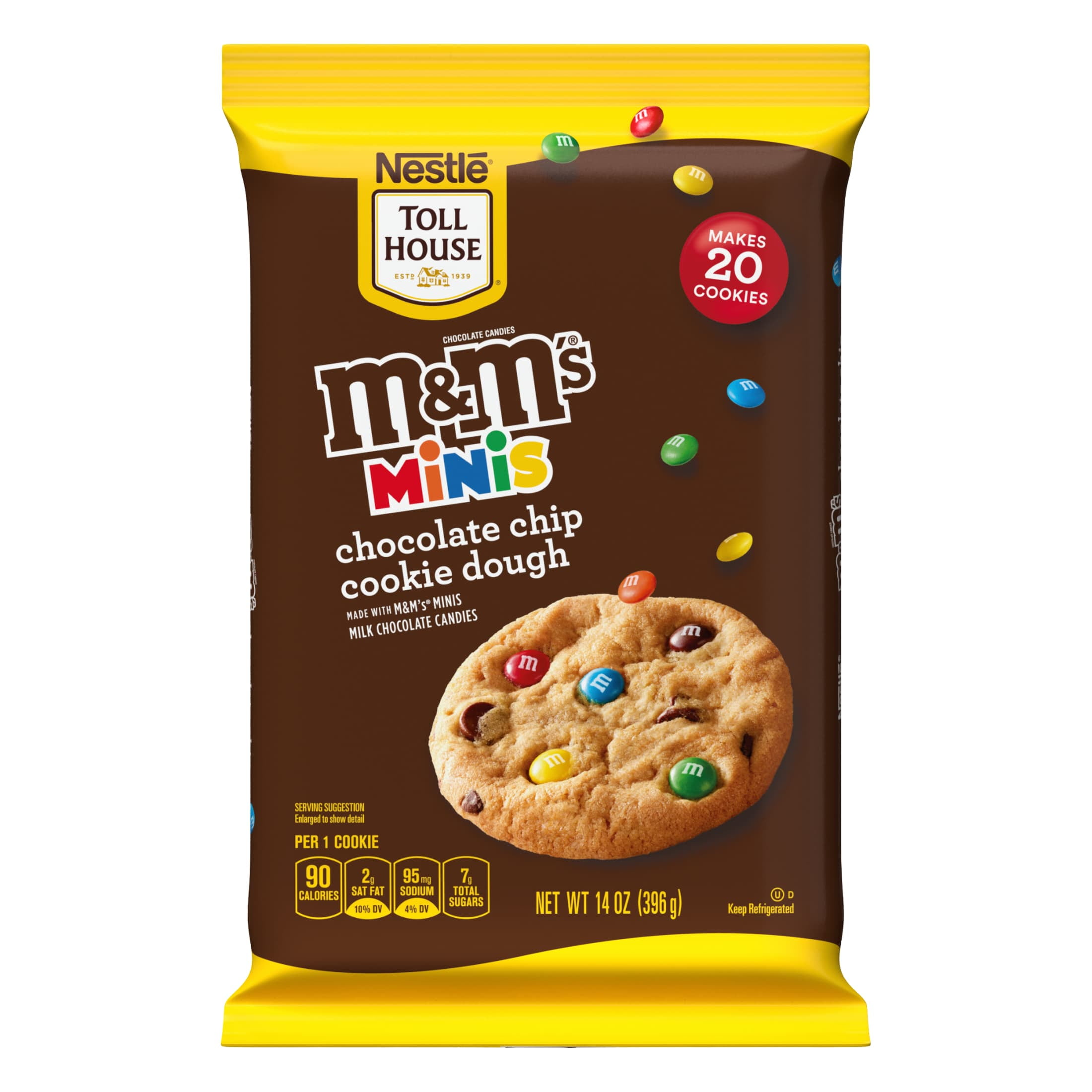 Nestle Toll House M&M'S Minis Chocolate Chip Cookie Dough, 1 Container ...