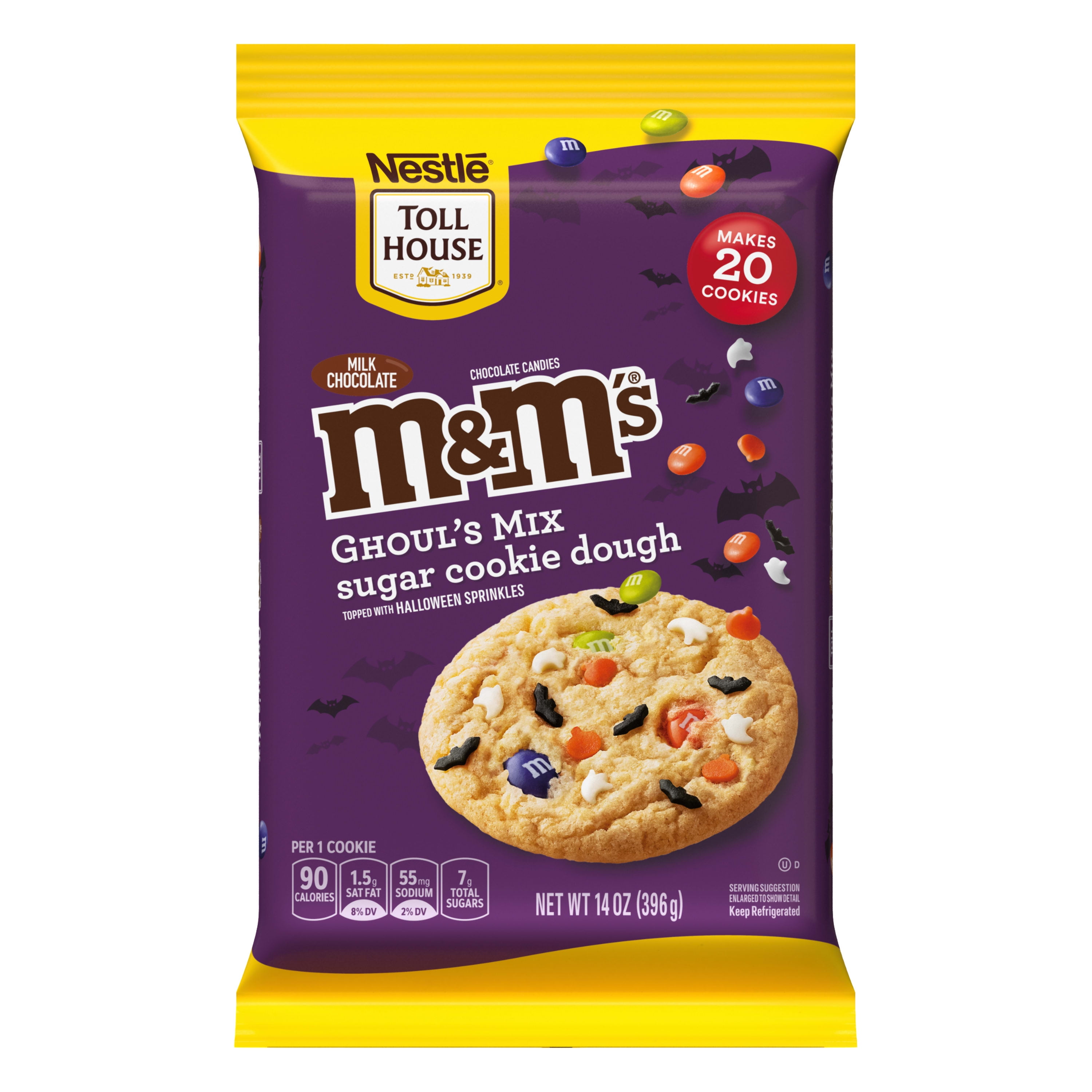 Nestle Toll House M&M's Ghoul’s Mix Milk Chocolate Sugar Cookie Dough ...