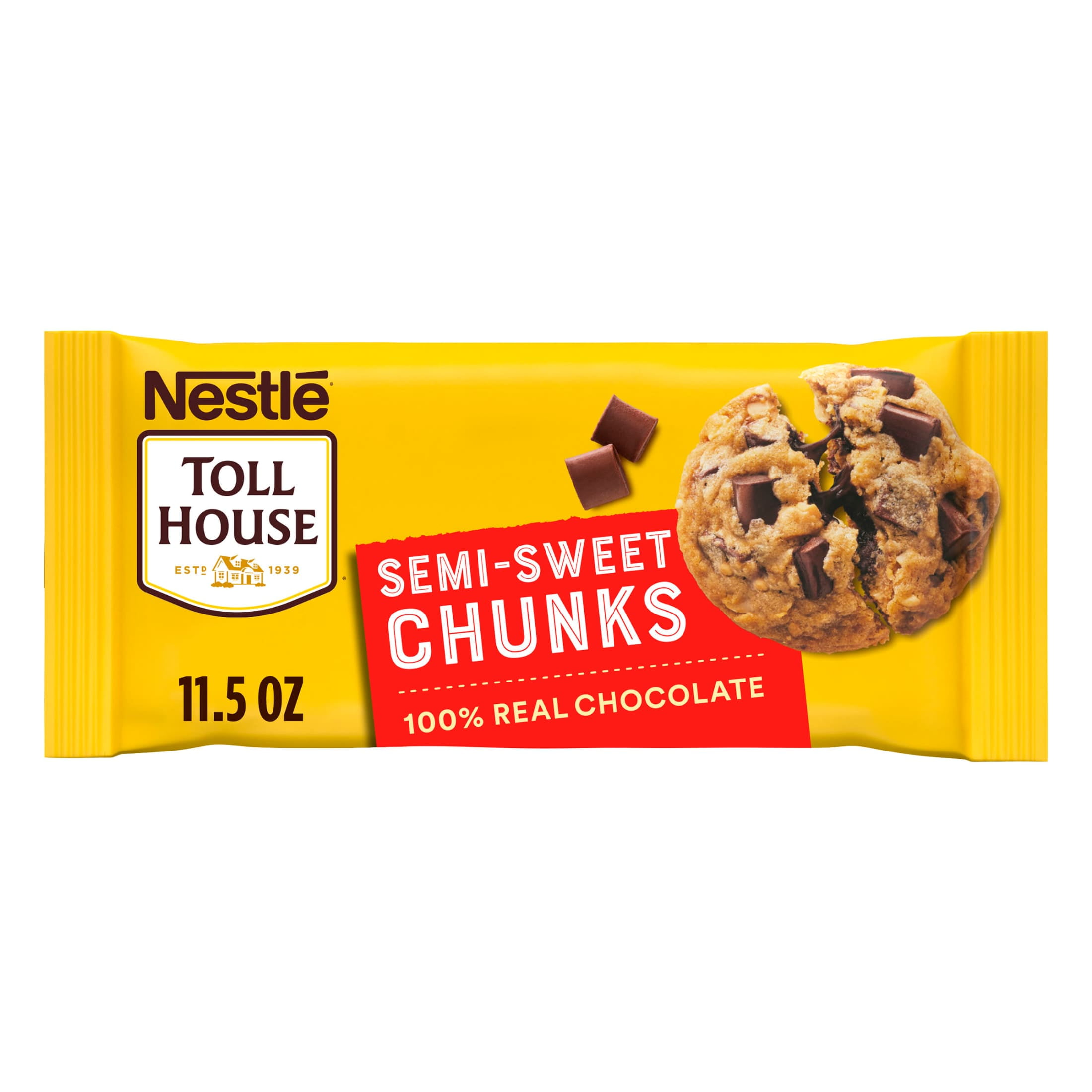 Nestle Toll House Semi Sweet Chocolate Chips, Chunks, 1 Bag, 11.5 oz ...