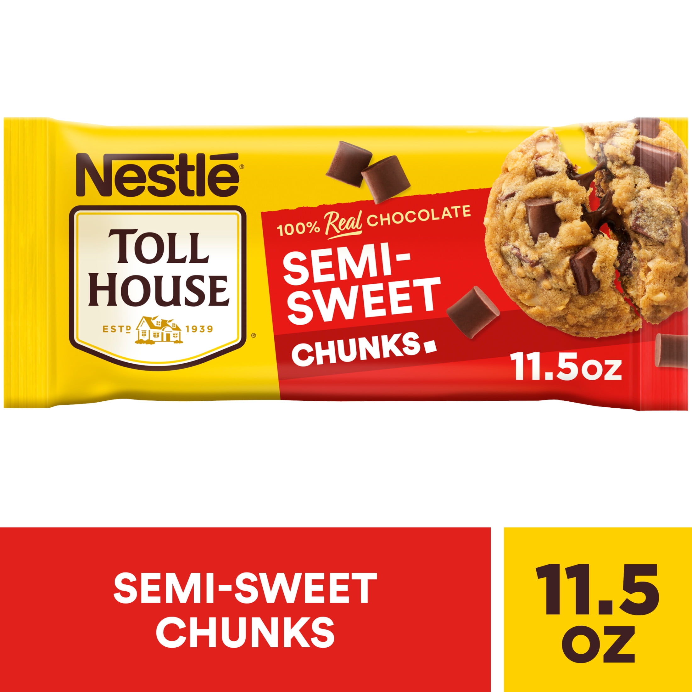 Nestle Toll House Semi Sweet Chocolate Chunks for Baking, 11.5 oz Bag ...