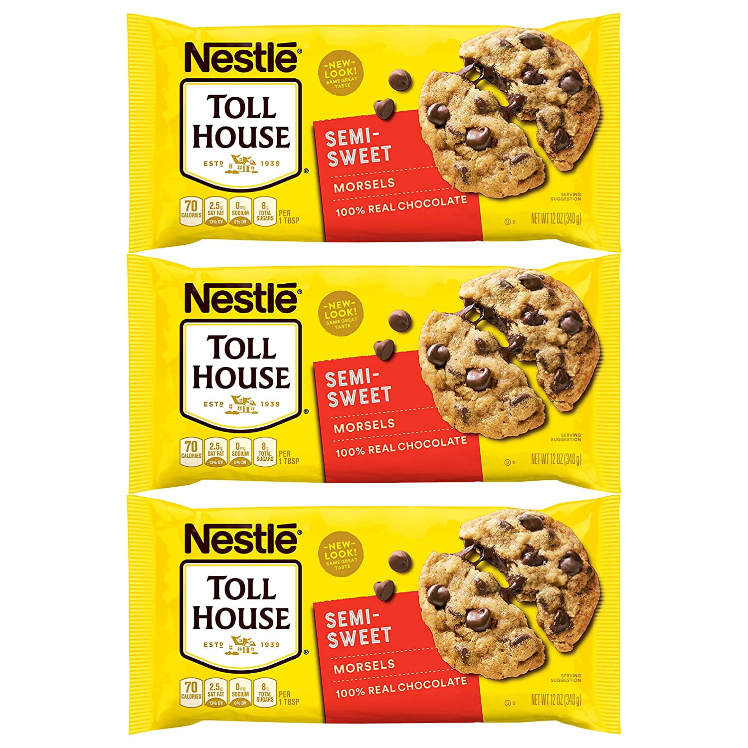 Nestle Toll House Semi-sweet Chocolate Morsels 12oz (Pack of 3 ...