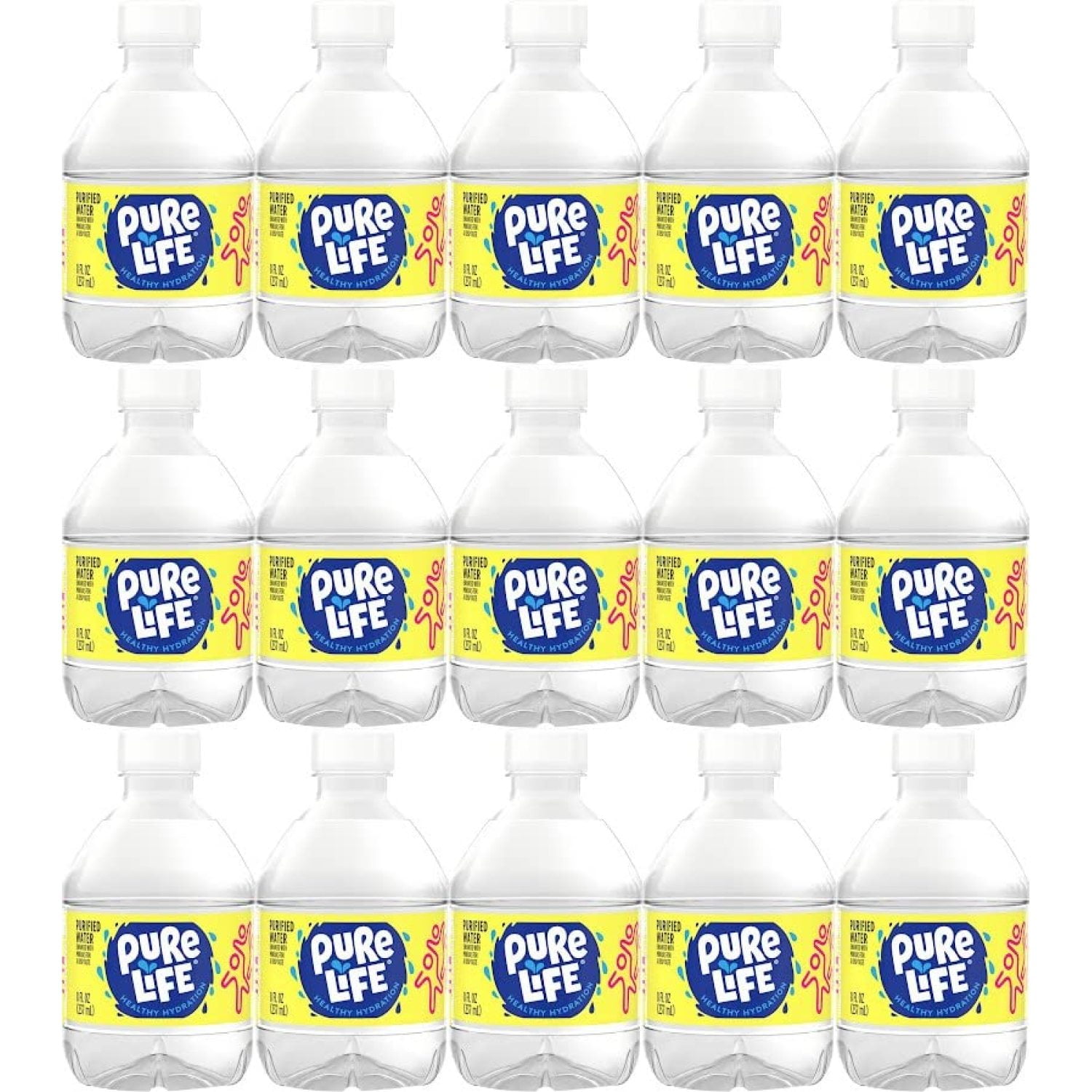 Nestle Water, Pure Life, Purified Water, 8 Fl Oz (Pack of 15, Total of ...