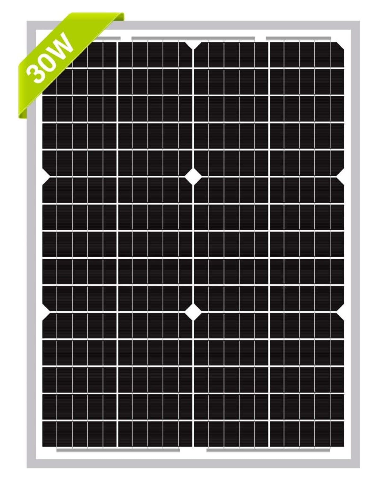 Nestora 30W 24V Solar Panel High-Efficiency Monocrystalline 24V PV ...