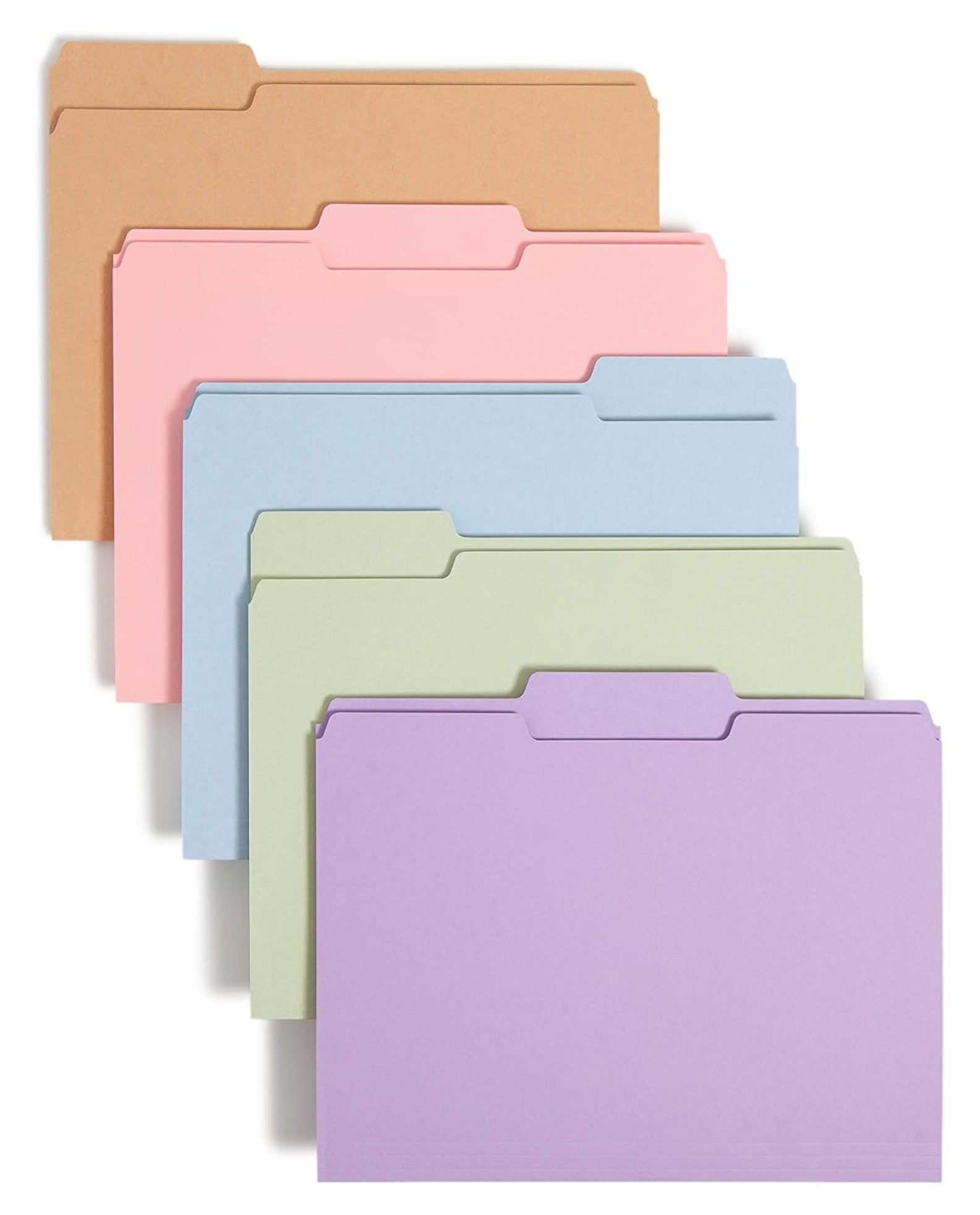 Nestora File Folder, 1/3-Cut Tab, Letter Size, Assorted Pastel Colors ...