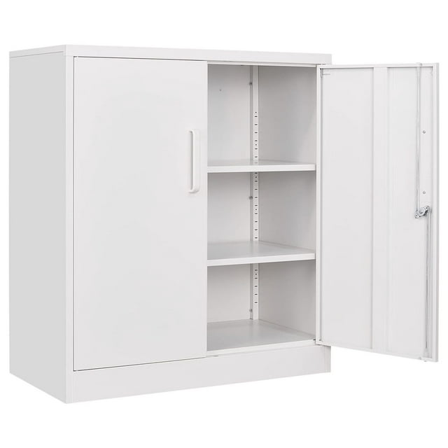Nestora Steel Storage Cabinet Office Cabinet with Shelves and 2 Doors ...