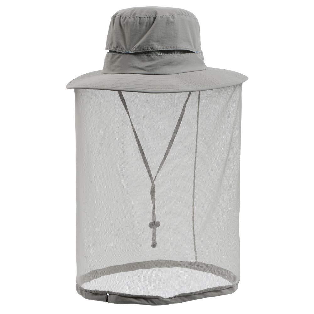 Net Fly Fishing Hat Summer Sun UV Exploring Men Nylon Bucket Hiking ...