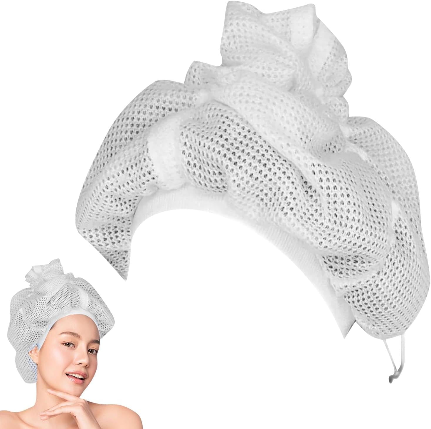 Net Plopping Cap for Drying Cu-RLY Hair Adjustable Hair Plopping Cap ...