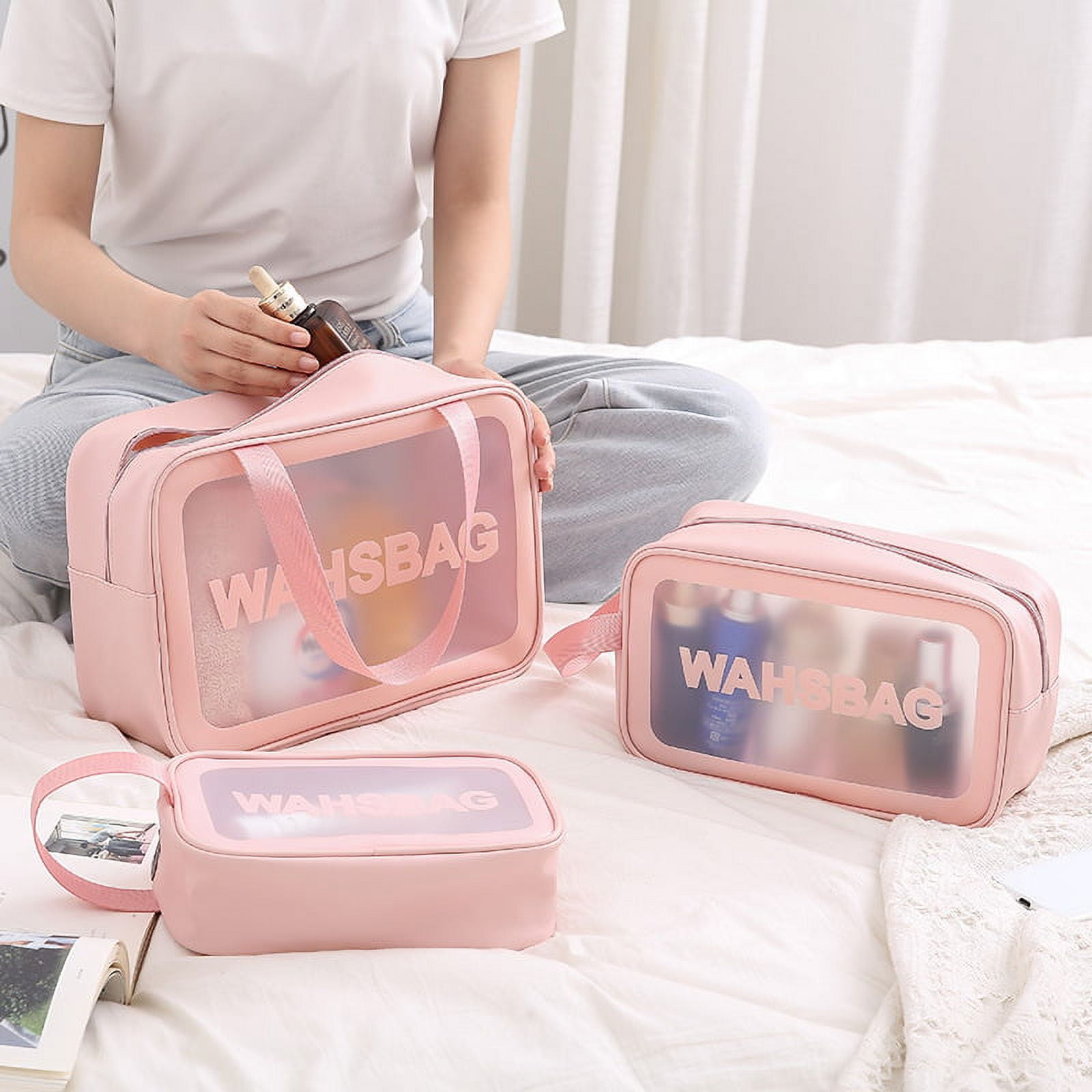 Net Red Cosmetic Bag Portable Washing Bag Alphabet Storage Bag ...