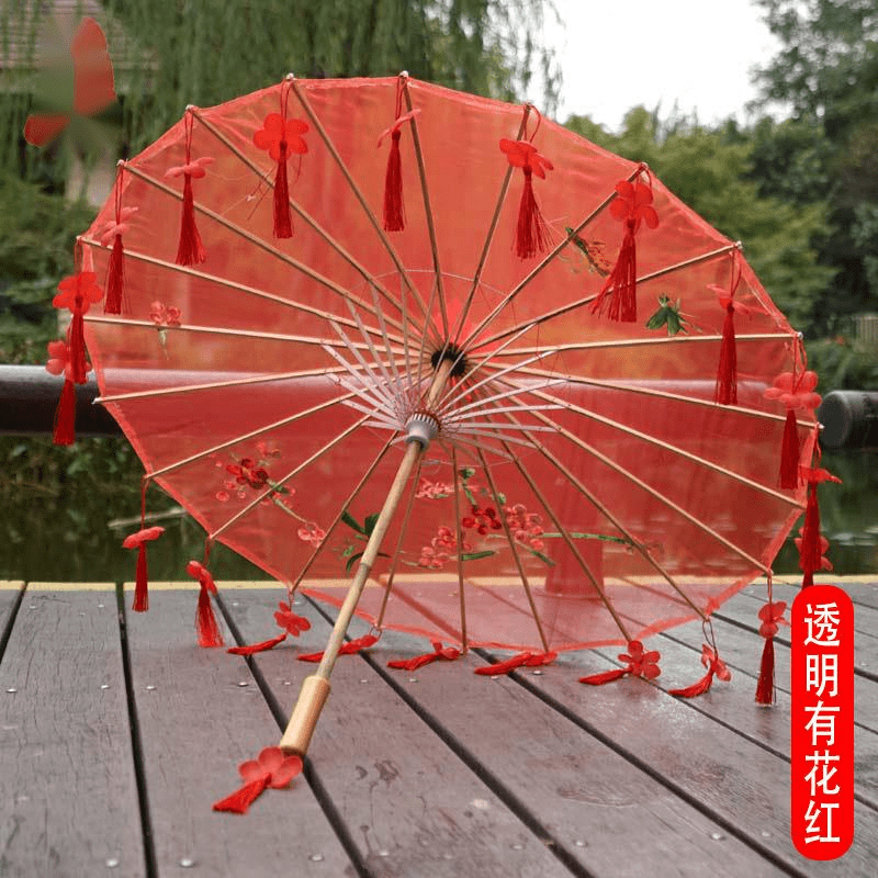 Net Red Tassel Decorative Umbrella Ribbon Umbrella Silk Cloth Umbrella ...