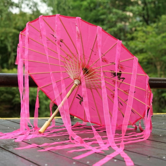 Net Red Tassel Decorative Umbrella Ribbon Umbrella Silk Cloth Umbrella ...