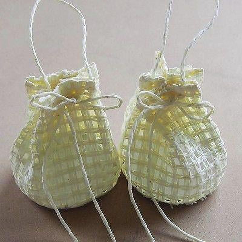 Net Sack Bag Woven Straw Favor Pouches, 2-3/4-inch, 12-Piece, Ivory ...