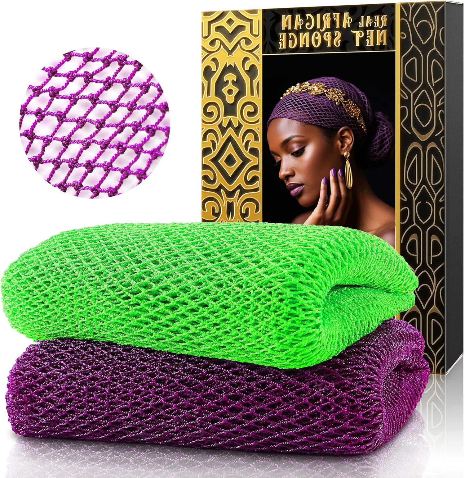 Net Sponge - 2 count Real Bath Sponge, Owned for Shower, Gentle for ...