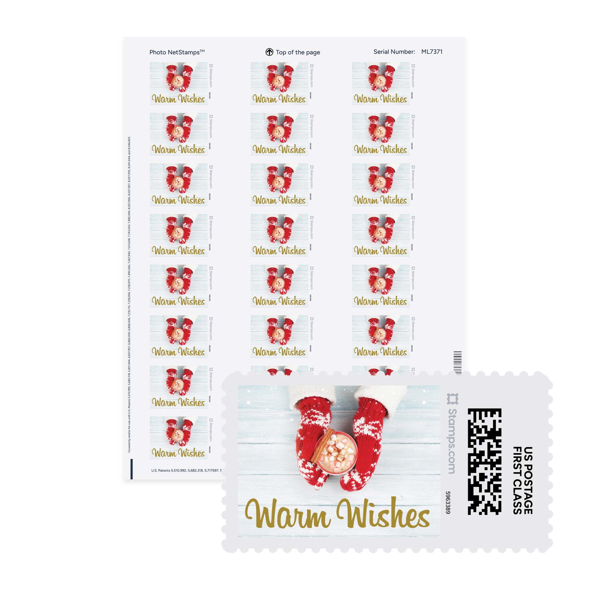 Warm Wishes NetStamps 120 ct - Blank Postage Labels - Stamps.com - NOT ...