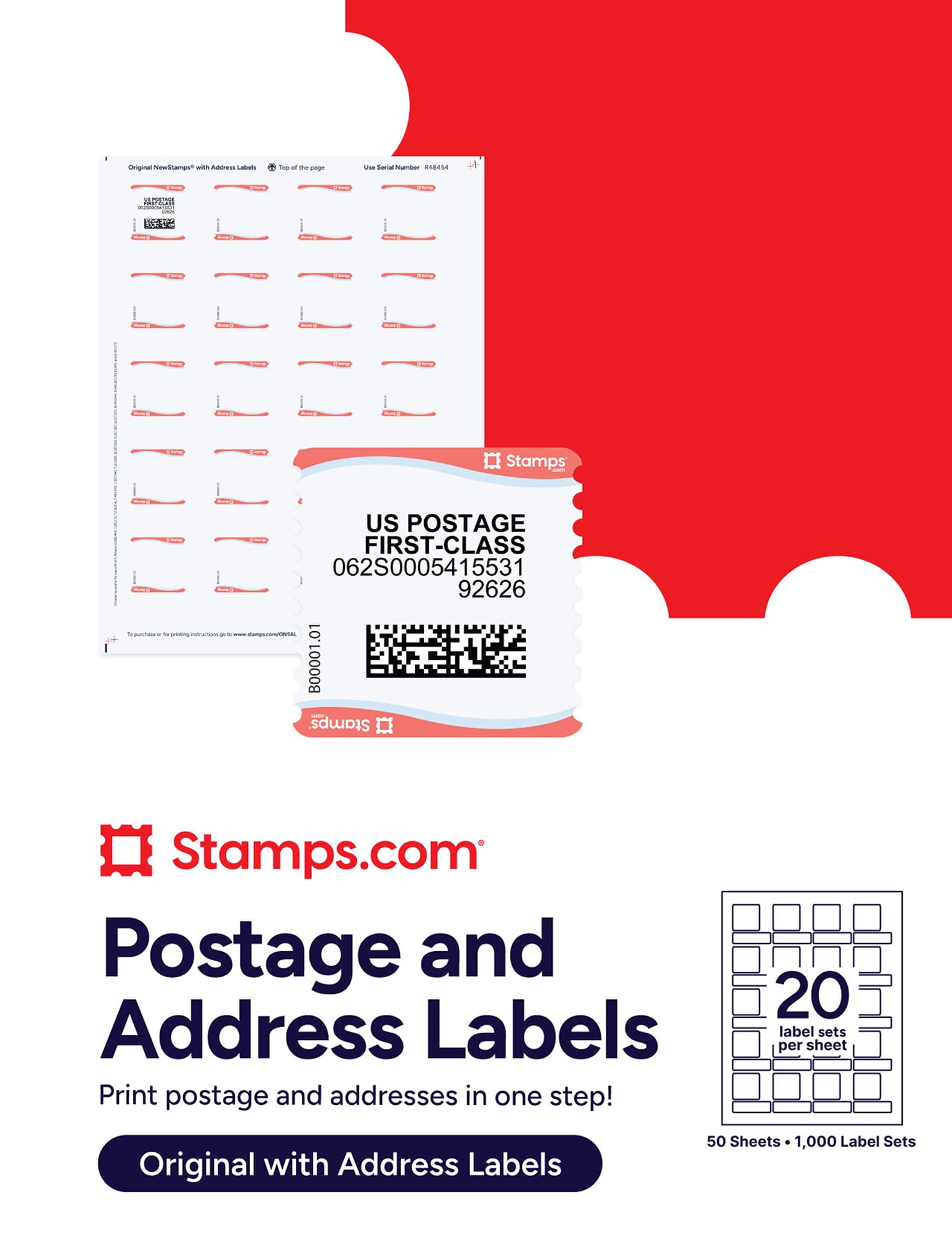 NetStamps with Address 1250 ct - Blank Postage Labels - NOT Forever ...
