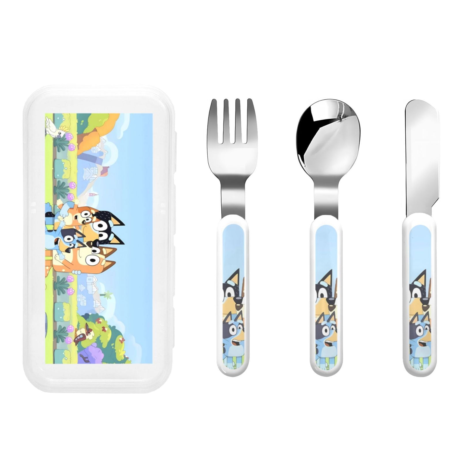 Netaao Bluey for Children’s Cutlery Set Children's Fork, Knife, Spoon ...