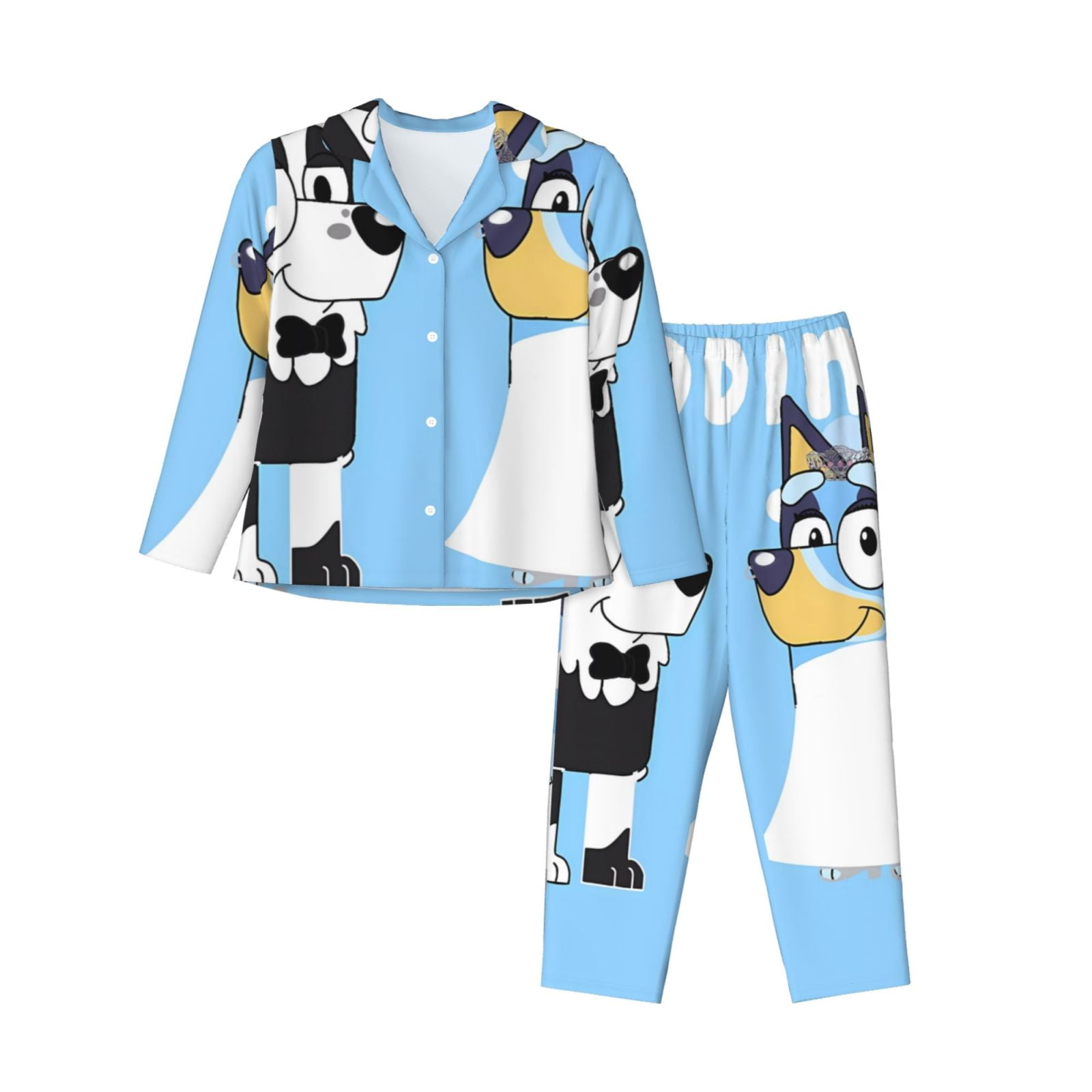 Netaao Bluey for Pajamas Set Long Sleeve Sleepwear Womens Button Down ...