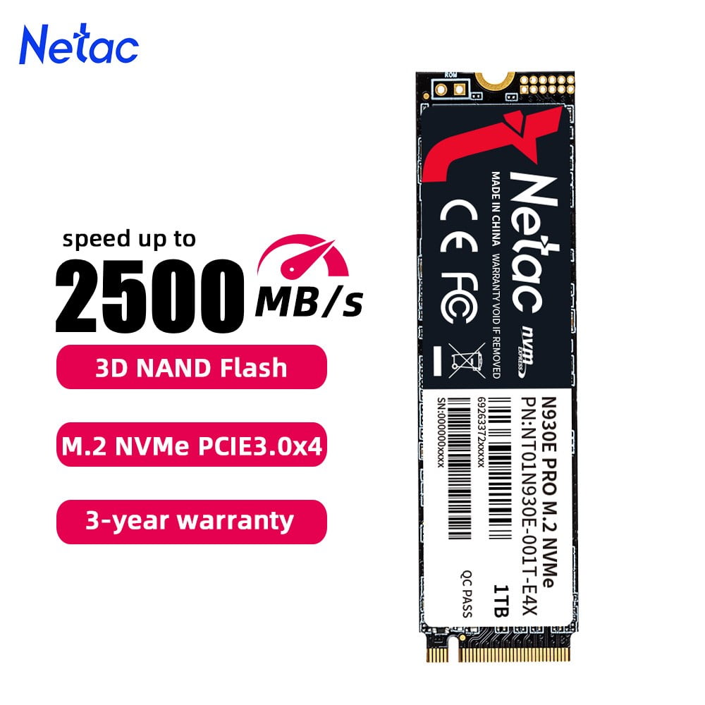 Netac 1TB M.2 2280 Internal SSD PCIe Gen3x4 NVMe Solid State Drive, up to 2500MB/s - Walmart.com