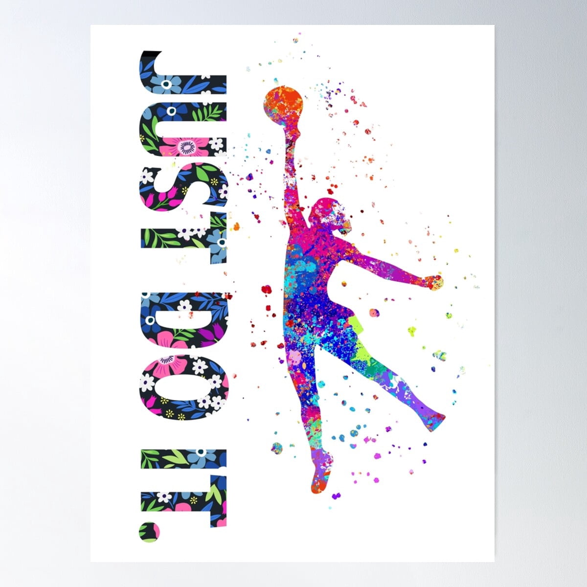 Netball Just Do It Watercolor Art Poster Wall Art, Modern Wall Decor ...