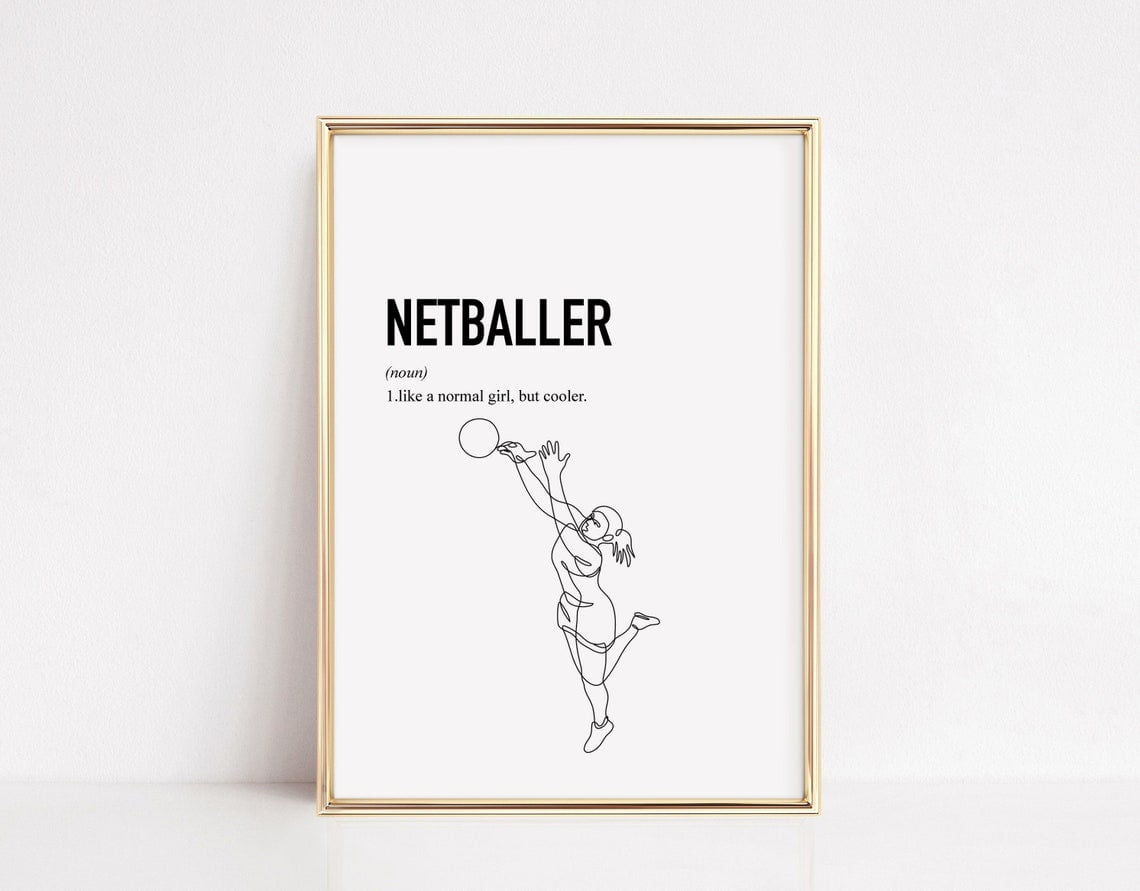 Netballer Poster, Netball Poster, Netball Poster, Netball Gifts ...