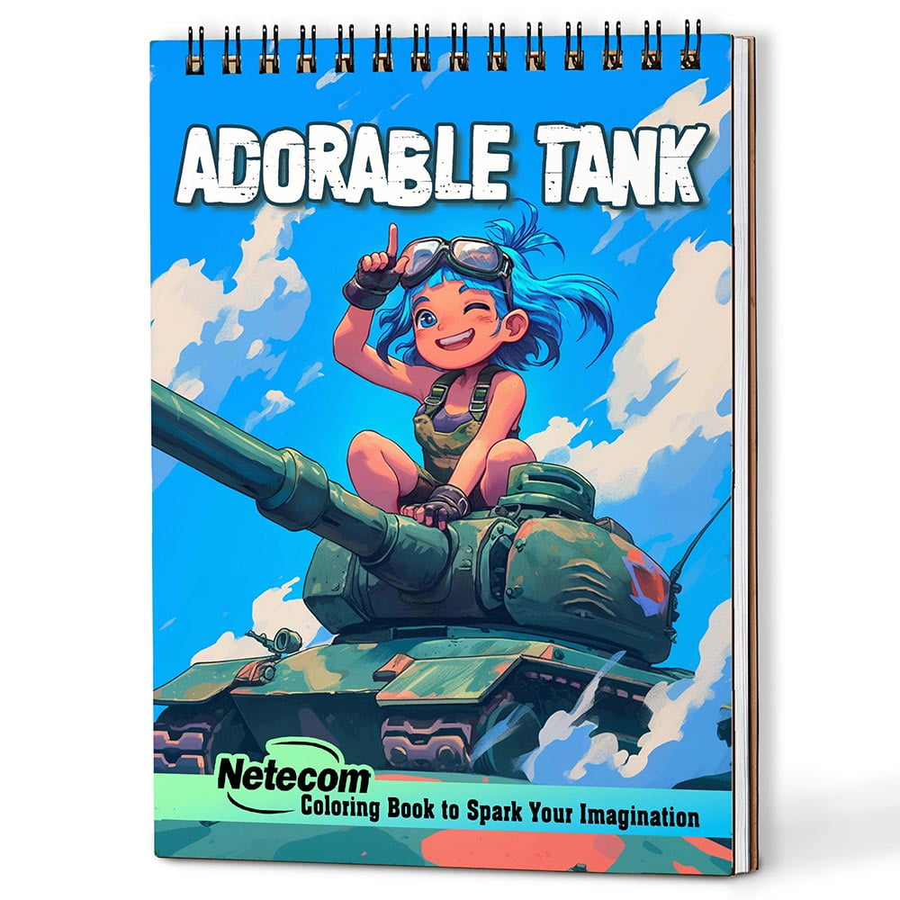 Netecom Adorable Tank Coloring Book for Adults, A5 Wooden Cover, Spiral ...