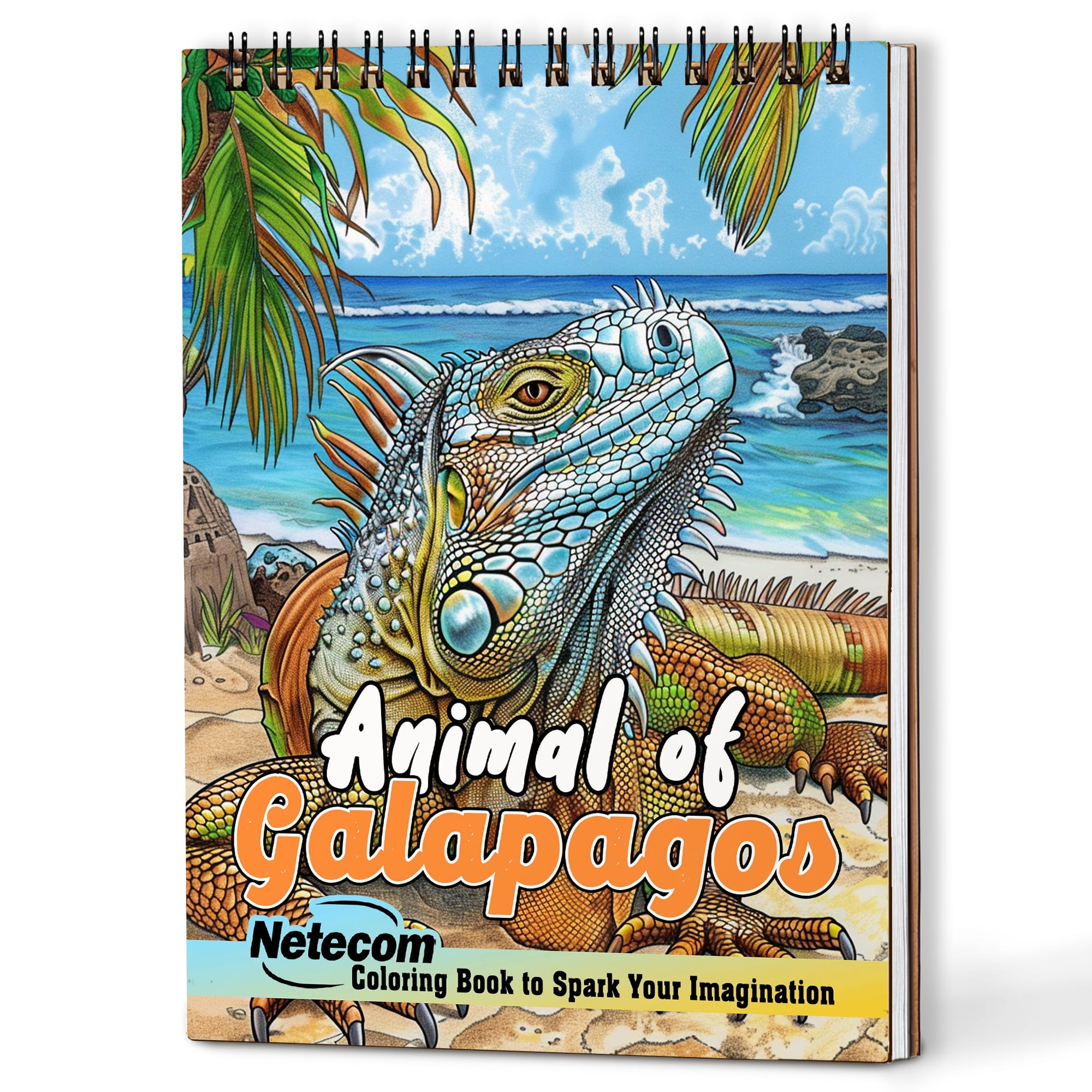 Netecom Animal of Galapagos Coloring Book for Adults, A5 Wooden Cover ...