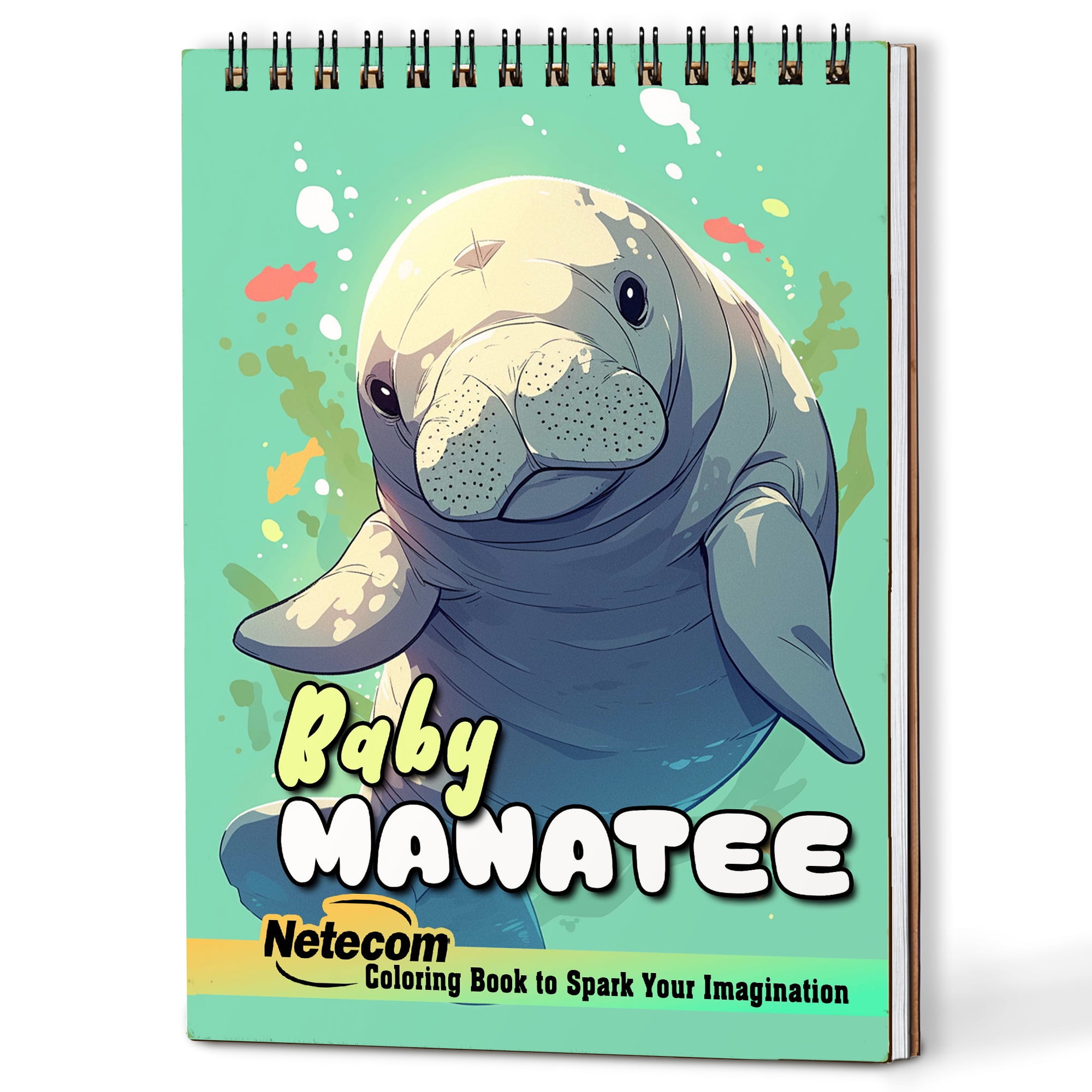 Netecom Baby Manatee Coloring Book for Adults, A5 Wooden Cover, 30 Cute ...