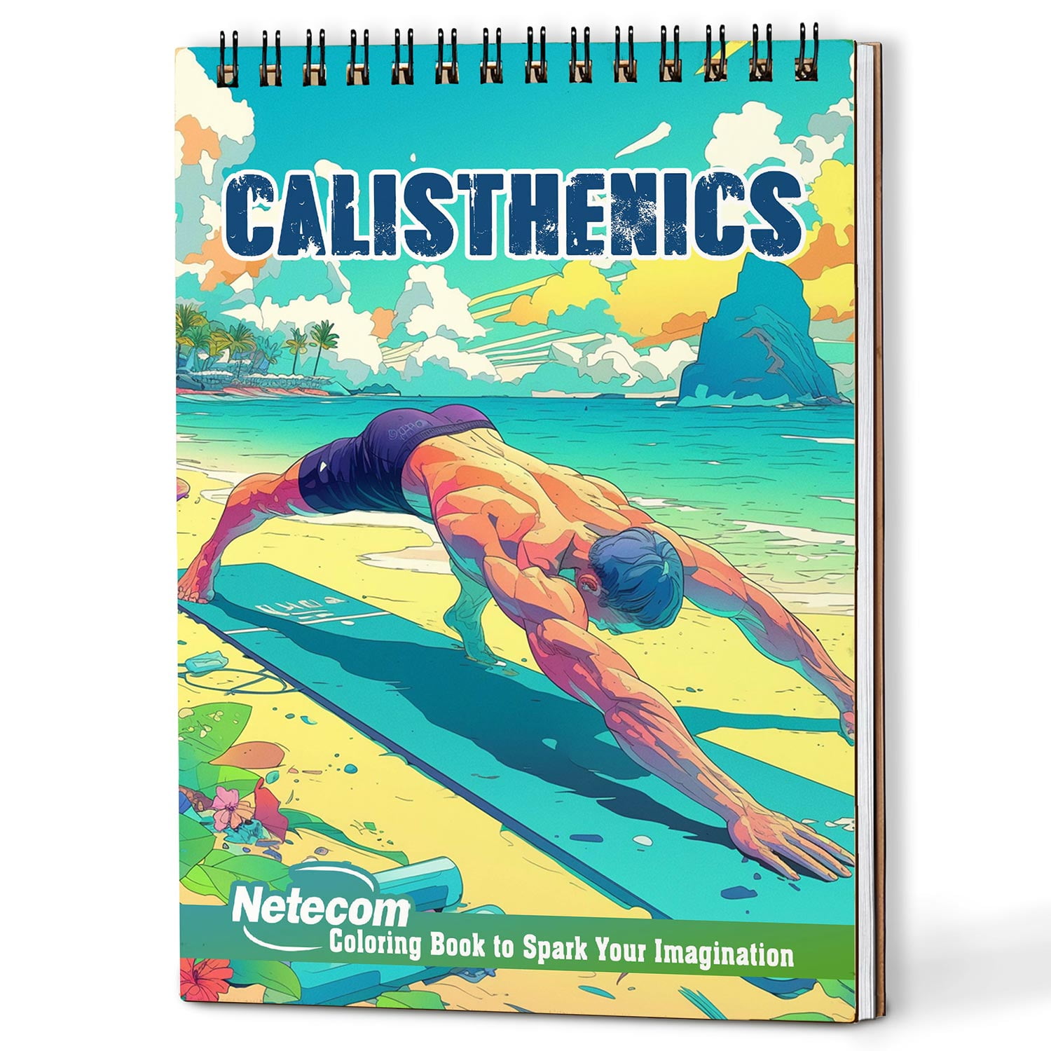 Netecom Calisthenics Coloring Book, A5 Wooden Cover, Spiral Bound, 30 ...
