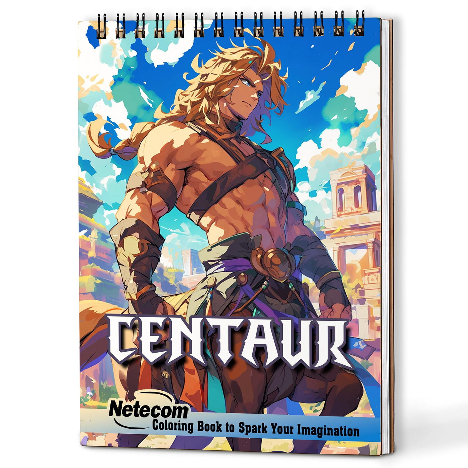 Netecom Centaur Coloring Book Spiral Bound for Adults, A5 Wooden Cover ...