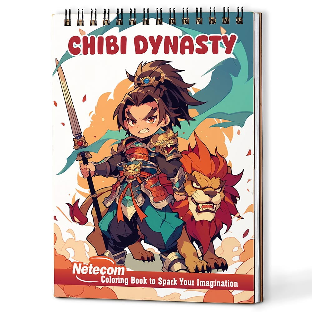 Netecom Chibi Dynasty Coloring Book Spiral Bound for Adults, A5 Wooden ...