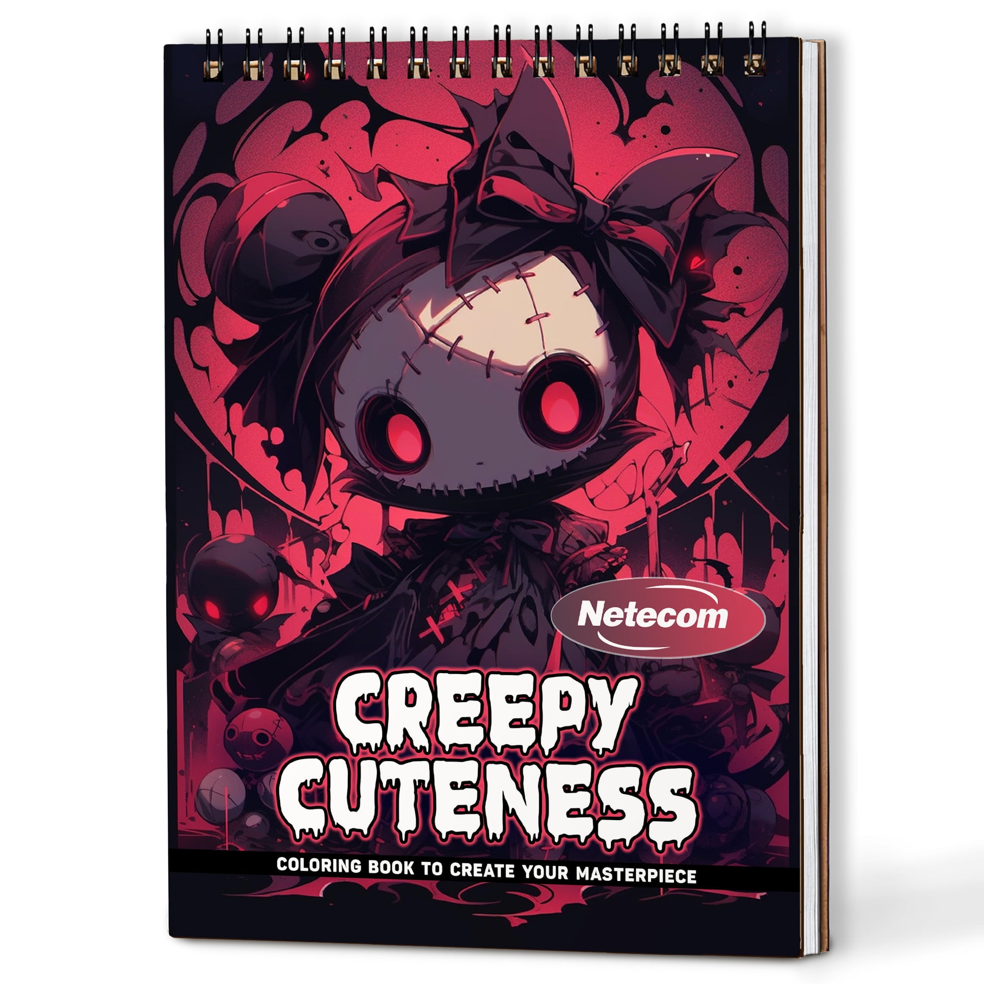 Netecom Creepy Cuteness Coloring Book Spiral Bound For Adults, A5 ...