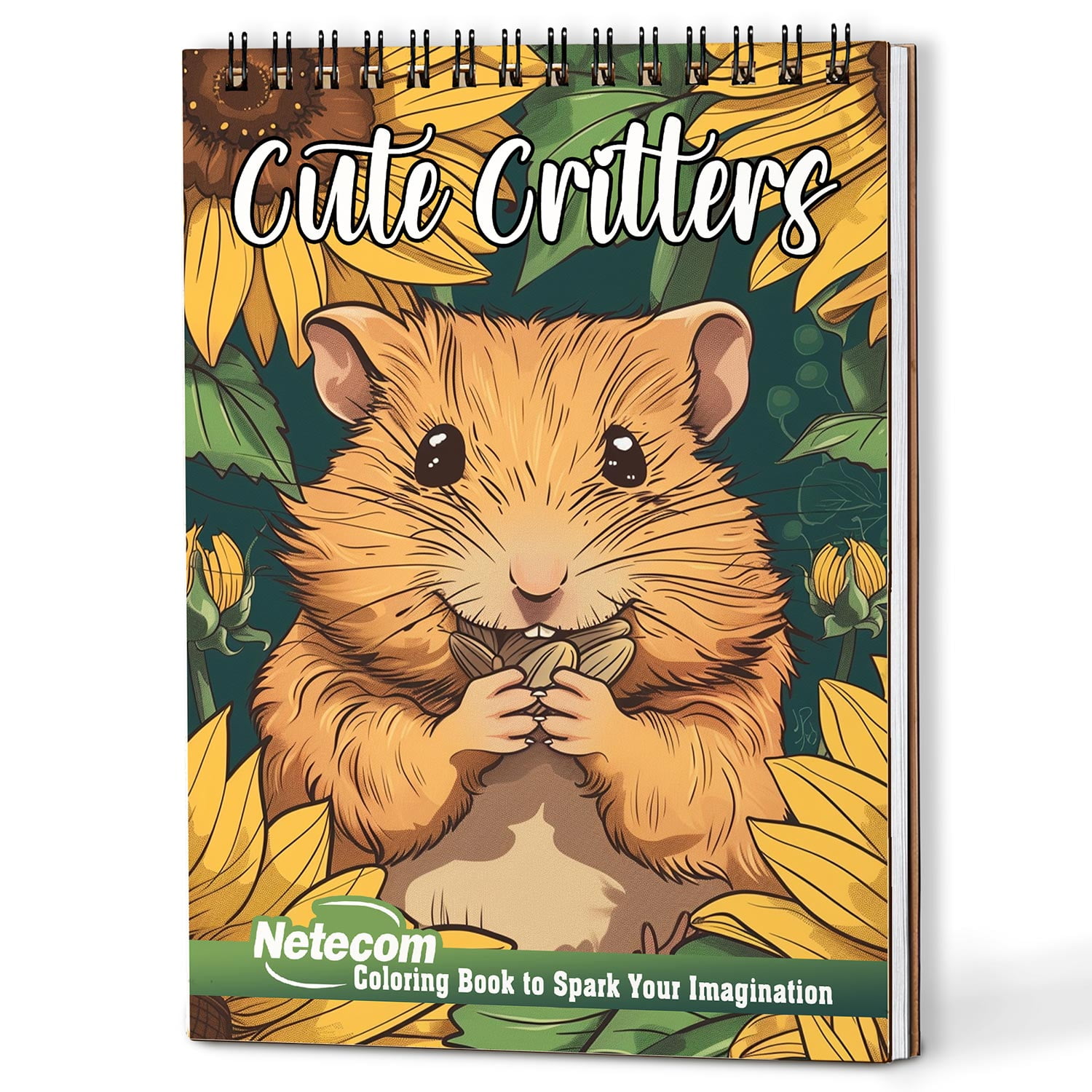 Netecom Cute Critters Coloring Book Spiral Bound for Adults, A5 Wooden ...