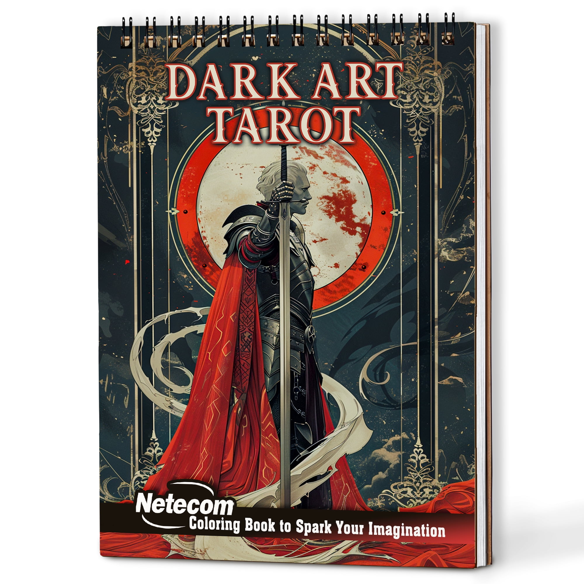 Netecom Dark Art Tarot Coloring Book Spiral Bound for Adults, Wooden ...