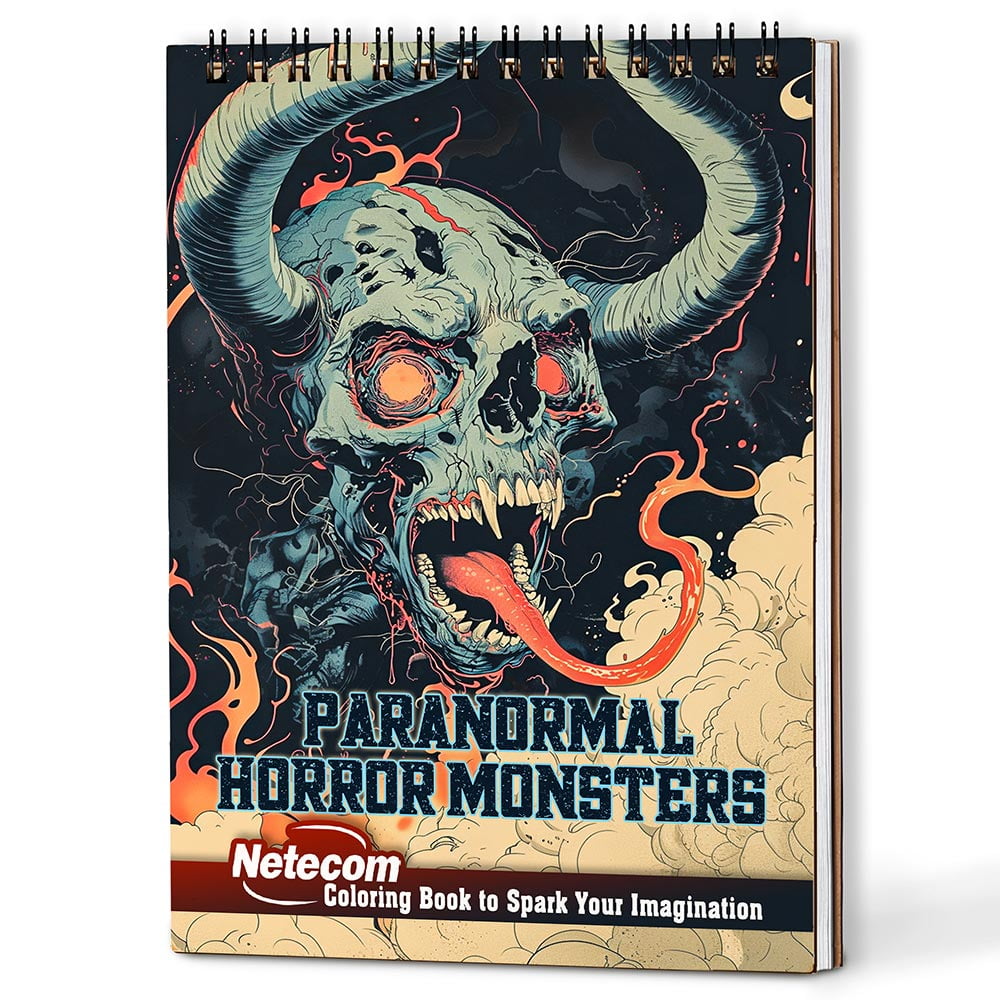 Netecom Paranormal Horror Monsters Coloring Book Spiral Bound for ...