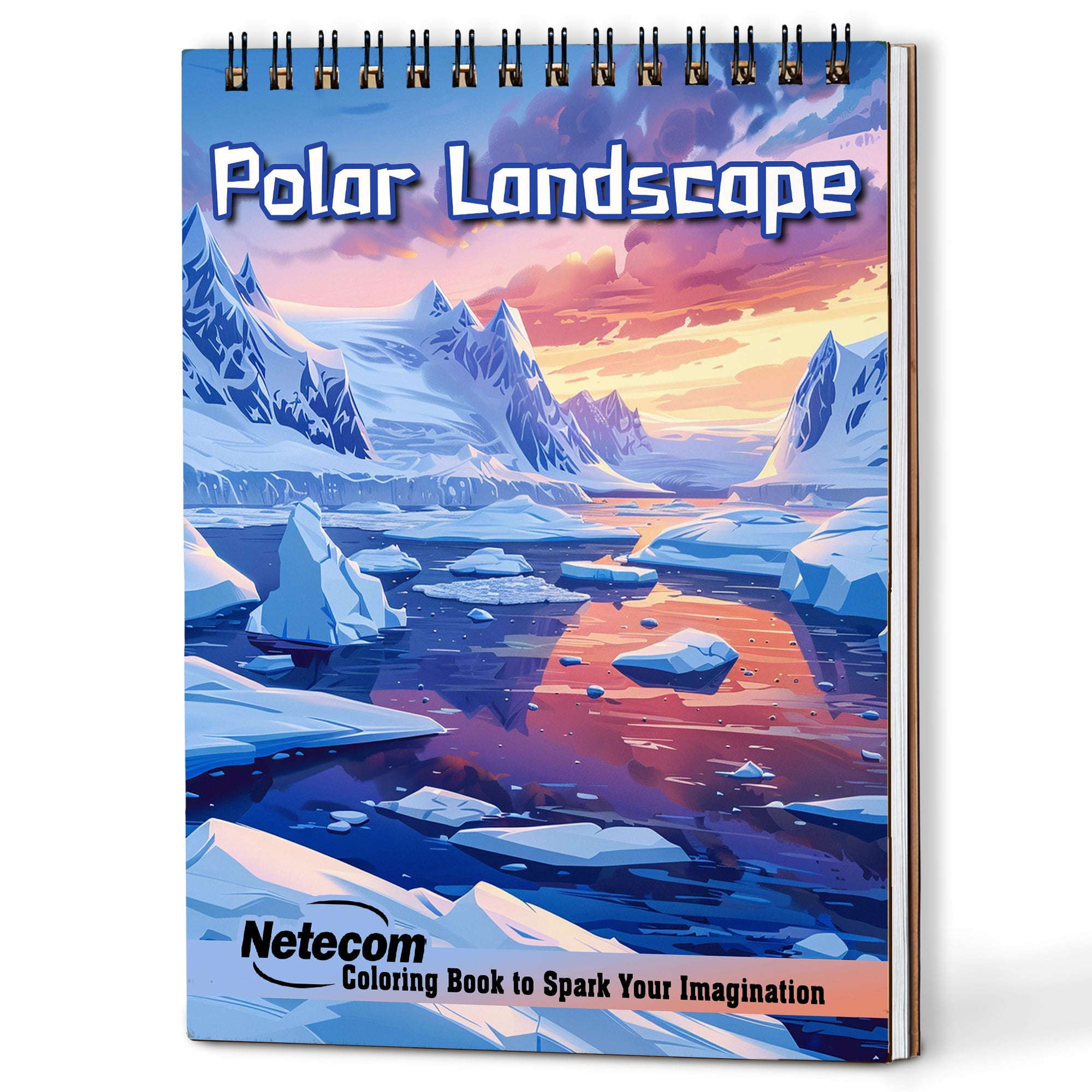 Netecom Polar Landscape Coloring Book for Adults, A5 Wooden Cover, 30 ...