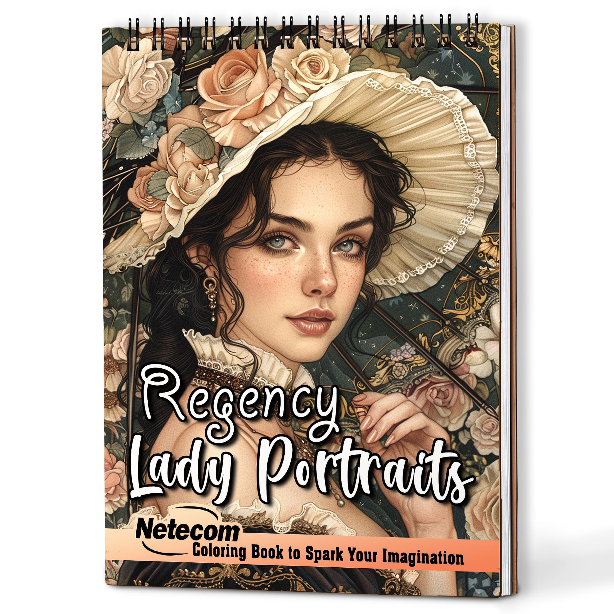Netecom Regency Lady Portraits Coloring Book for Adult, A5 Wooden Cover ...