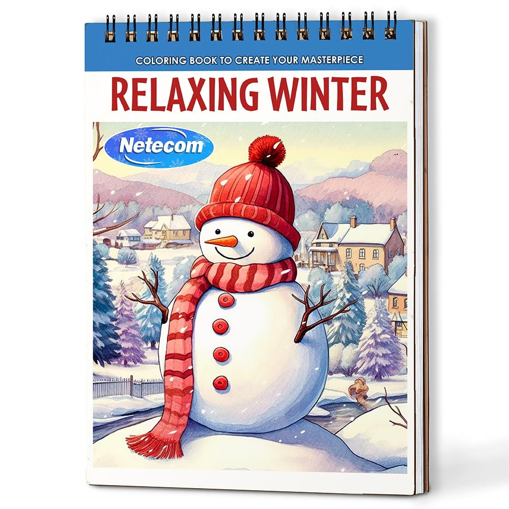 Netecom Relaxing Winter Coloring Book Spiral Bound For Adults, A5 ...