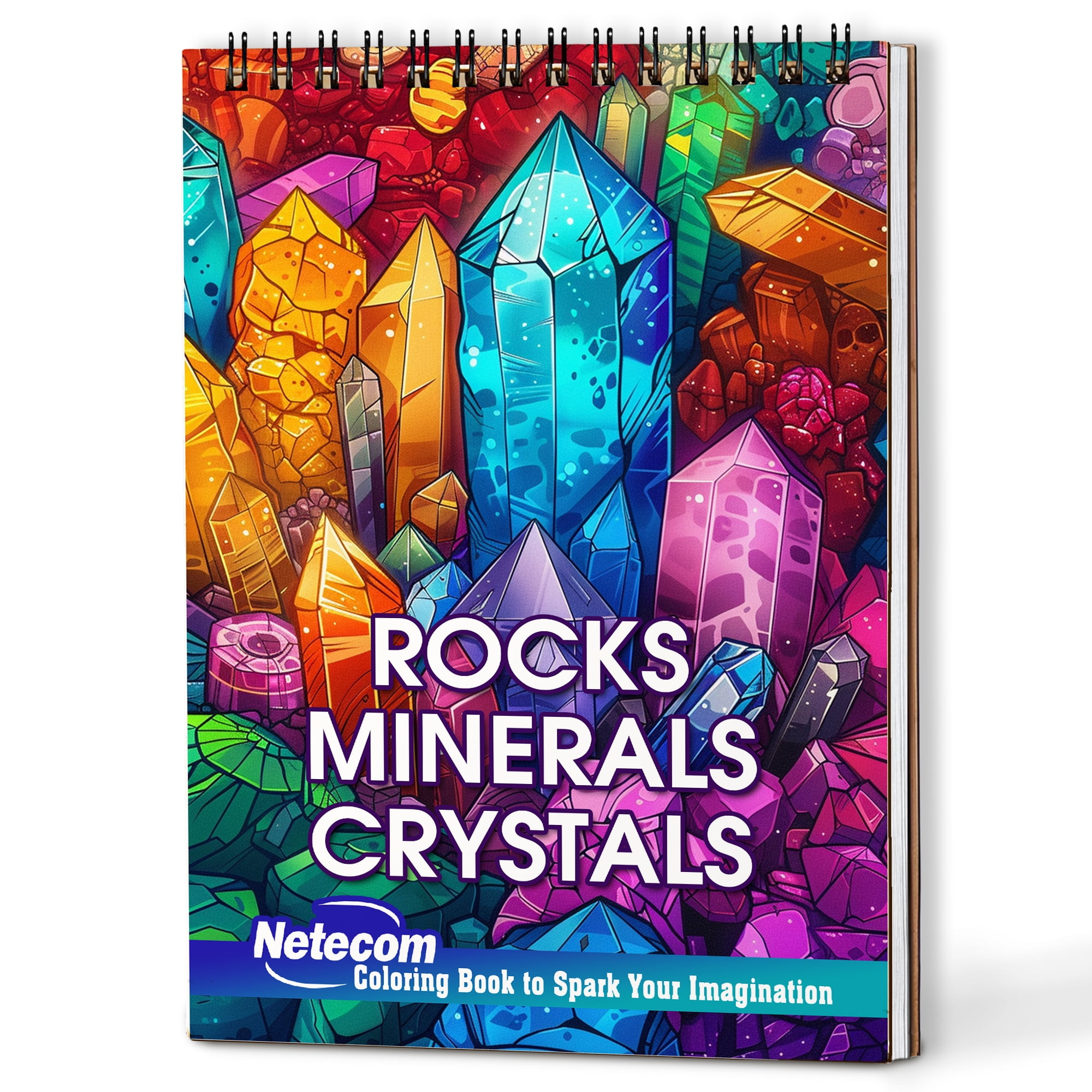 Netecom Rocks, Minerals & Crystals Coloring Book Spiral Bound for ...