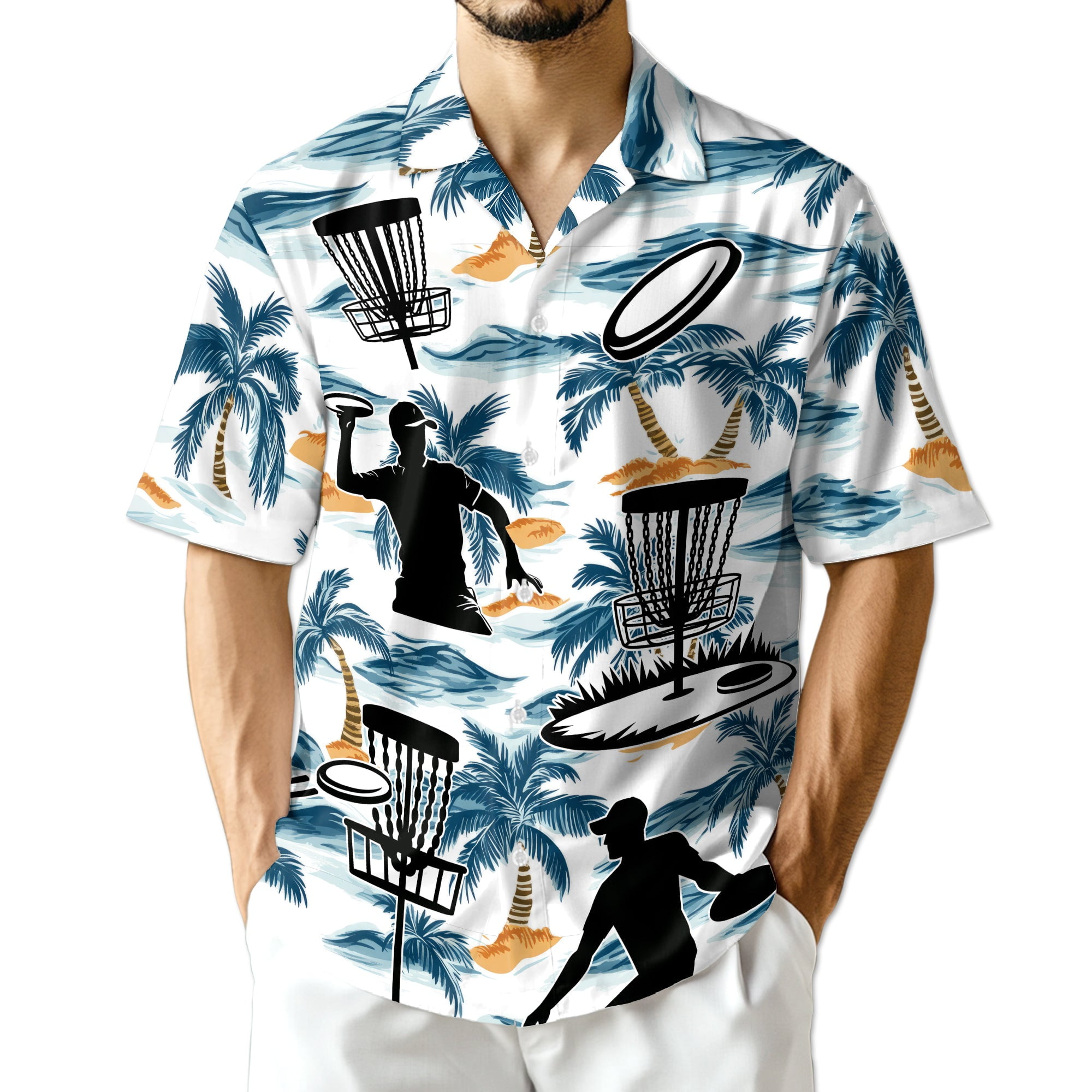 Netecom Tropical Disc Golf Hawaiian Shirt for Men, Golf Player Gift ...