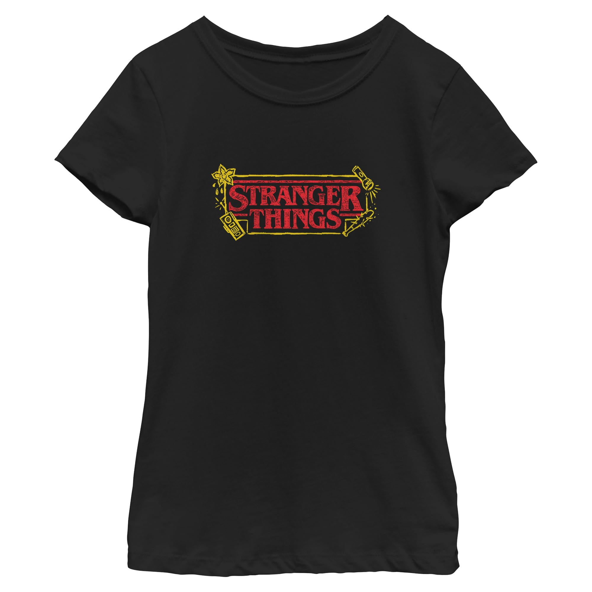 Netflix Girls' Stranger Things Doodle Sketch Classic Logo T Shirt ...