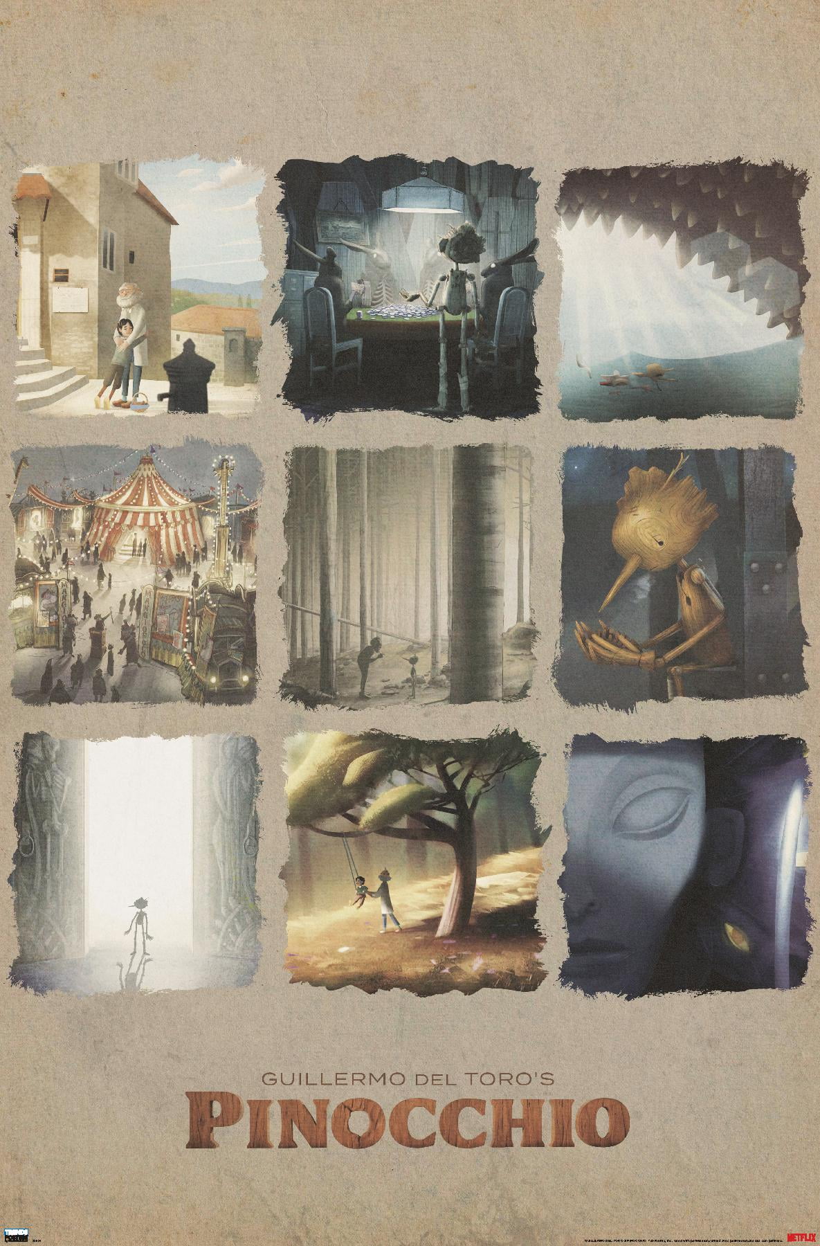 Netflix Guillermo Del Toro's Pinocchio - Grid Wall Poster, 14.725" x 22 ...
