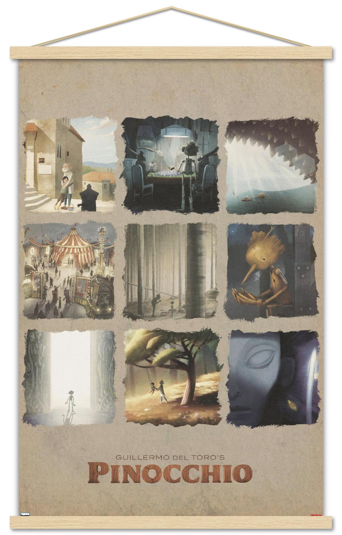 Netflix Guillermo Del Toro's Pinocchio - Grid Wall Poster with Magnetic ...