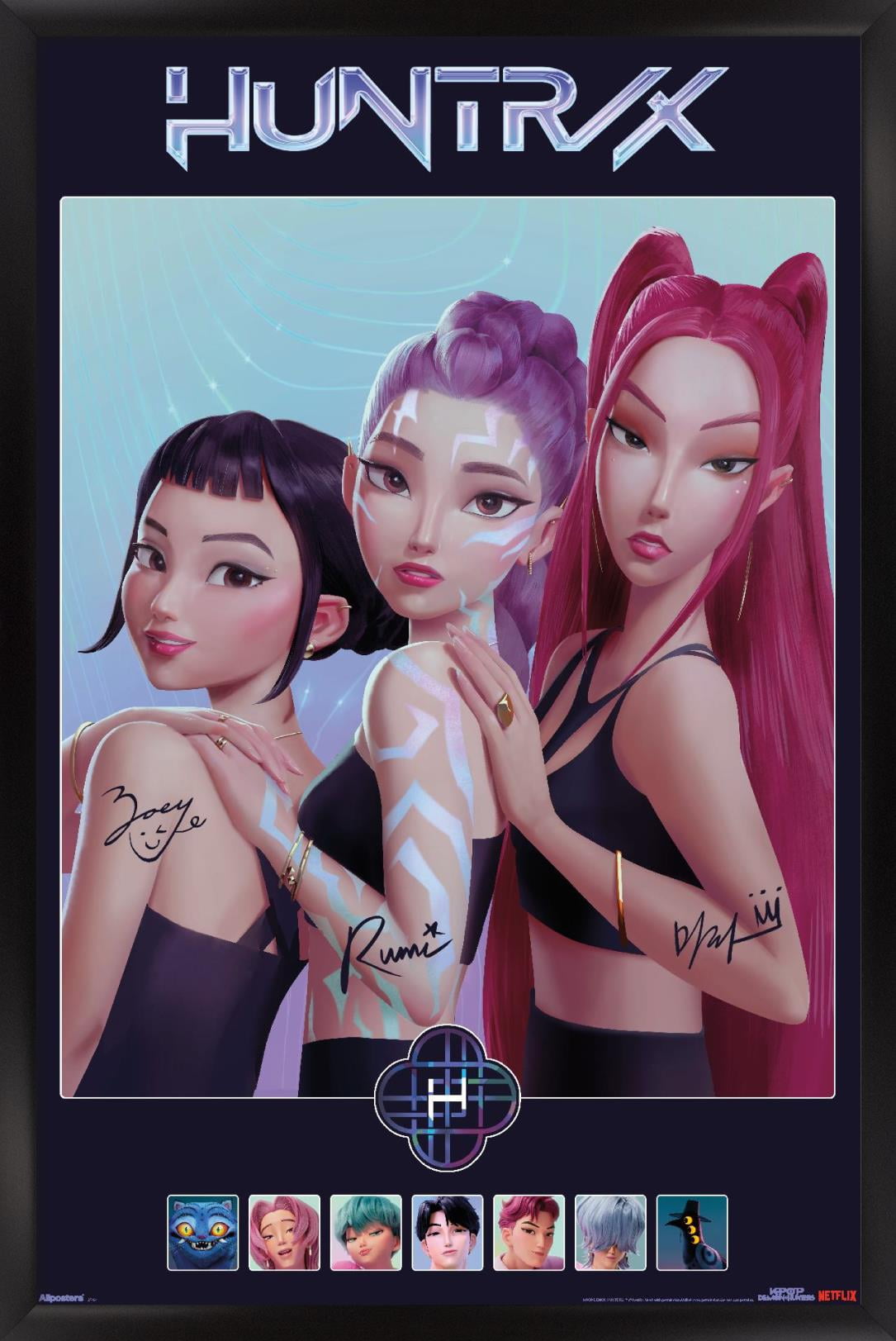 Netflix KPop Demon Hunters (2025) - Huntrix Comeback Group Wall Poster, 14.725" x 22.375" Framed ...
